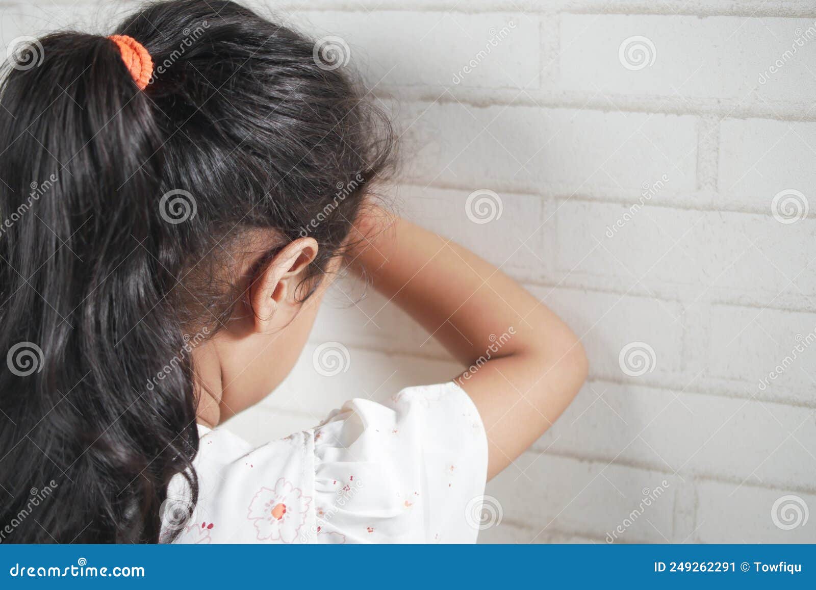 Sad Child Child Hiding Her Face Stock Image - Image of trouble ...