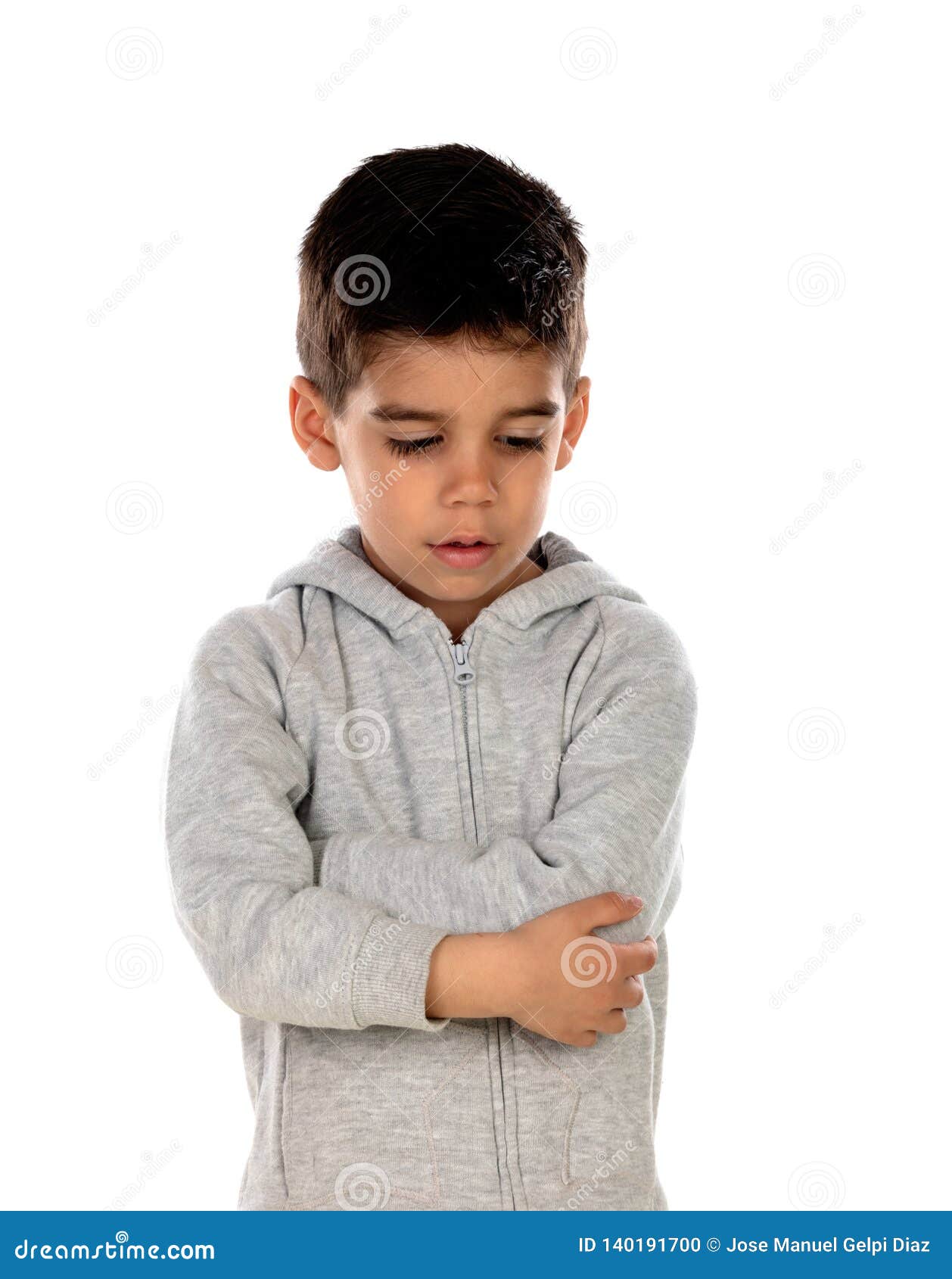 Sad child isolated stock photo. Image of childhood, expression - 140191700