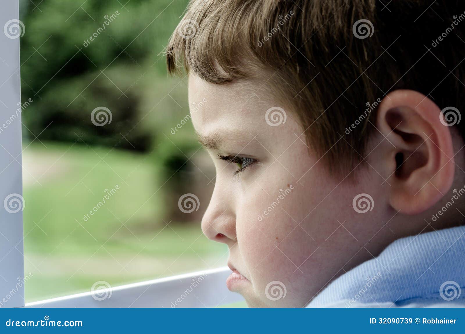 Sad Child Looking Out Window Stock Image - Image of angry, poverty ...