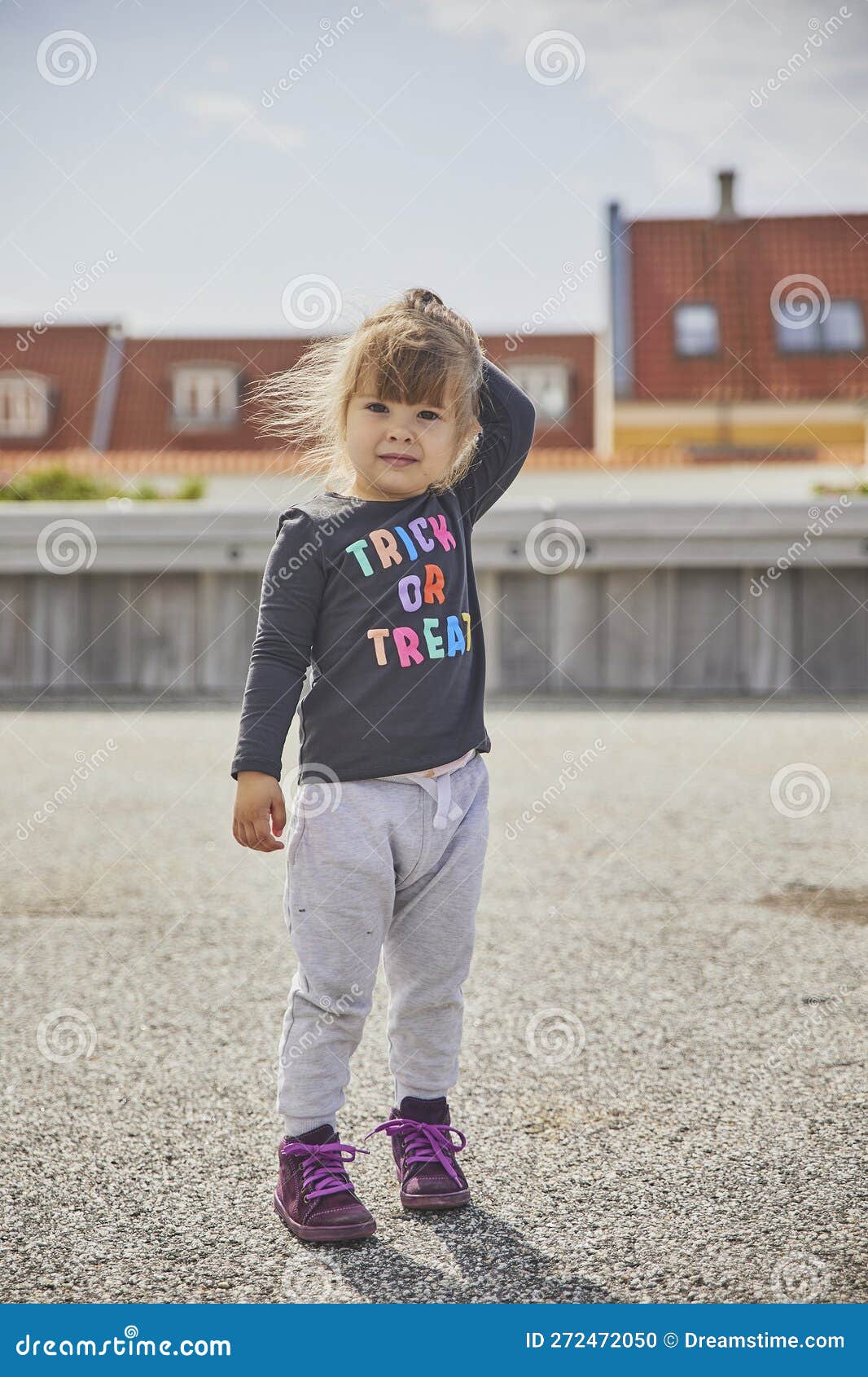 Sad Child Walking in the City in Denmark Stock Photo - Image of ...