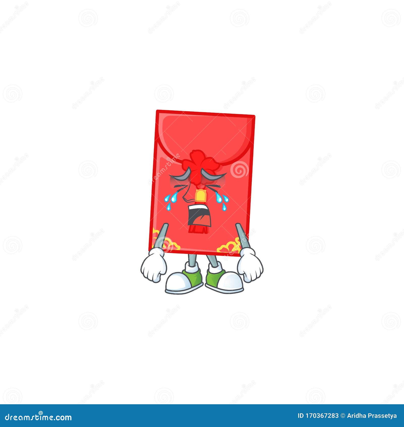 Sad of Chinese Envelope Cartoon Mascot Style Stock Vector ...