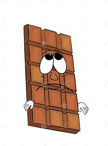 Sad chocolate cartoon stock illustration. Illustration of object - 48656601