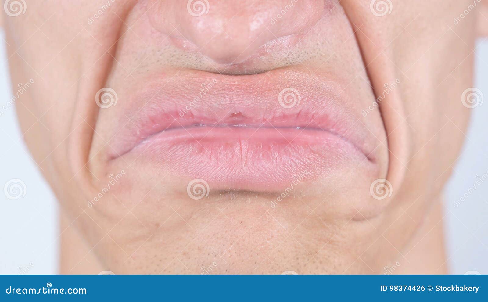 Sad, Close Up of Man S Face Lips Stock Photo - Image of look, people ...