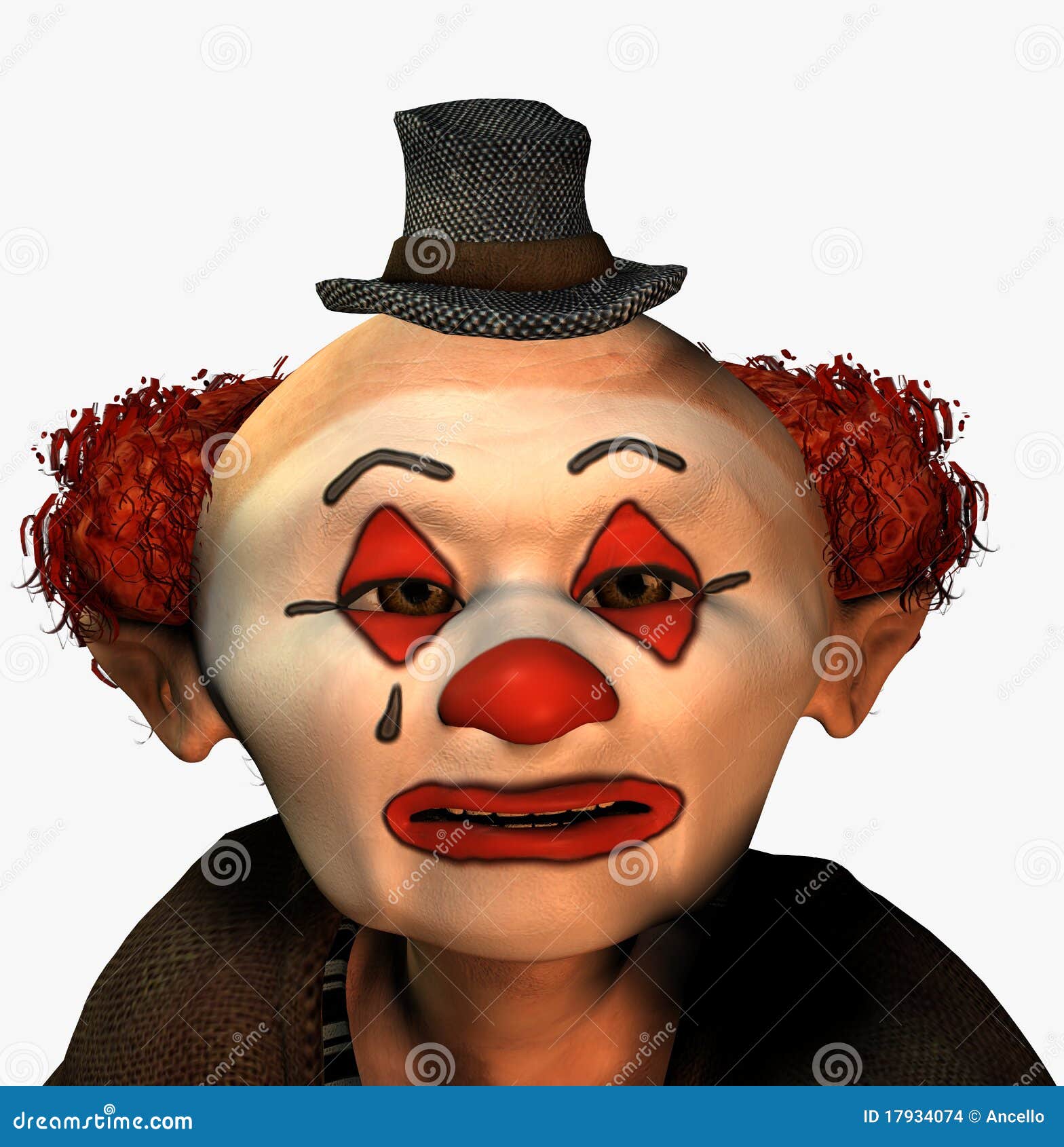 Sad clown stock illustration. Illustration of tear, costume - 17934074
