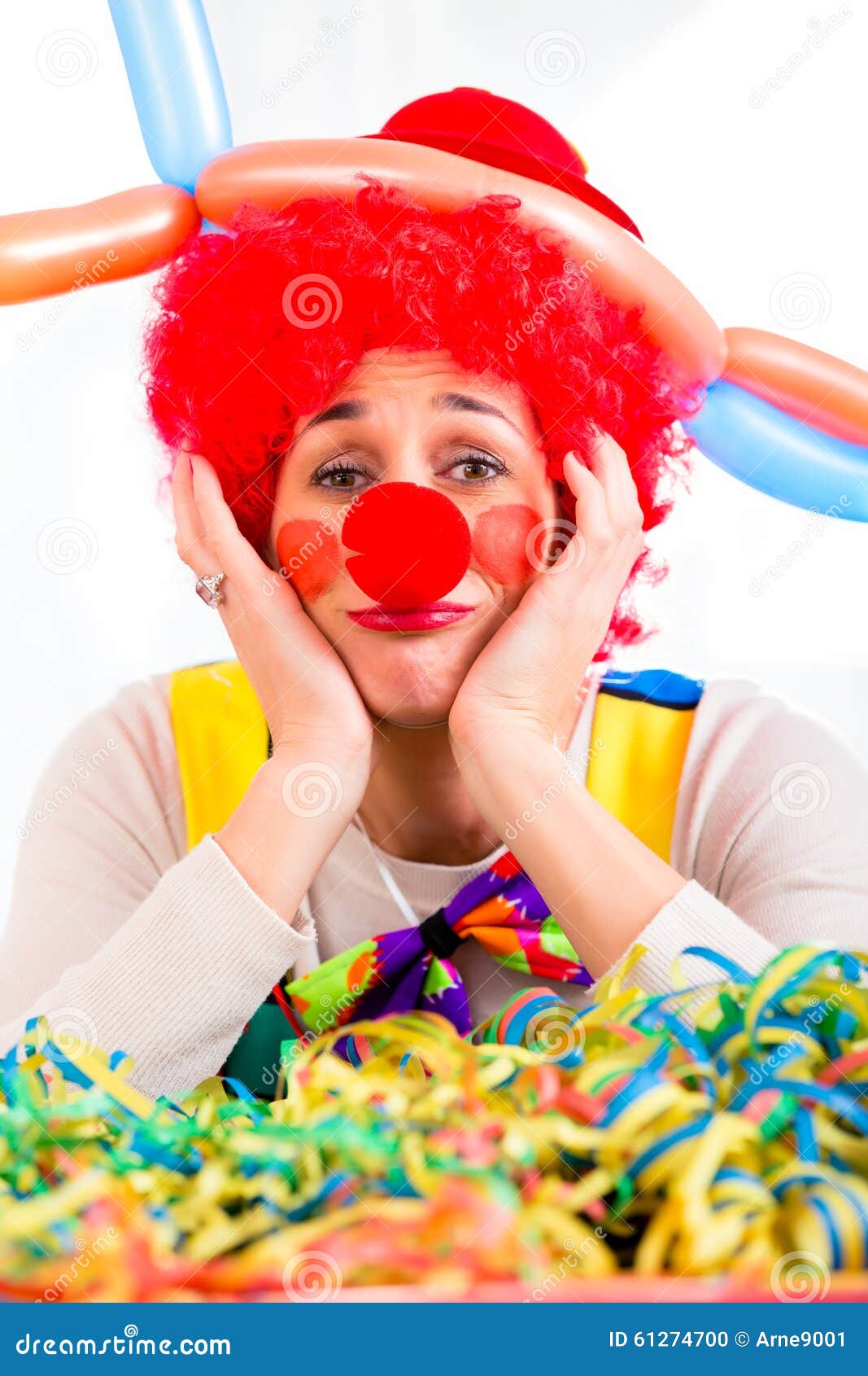 Sad Clown Being Sick and Tired of it All Stock Photo - Image of paper ...