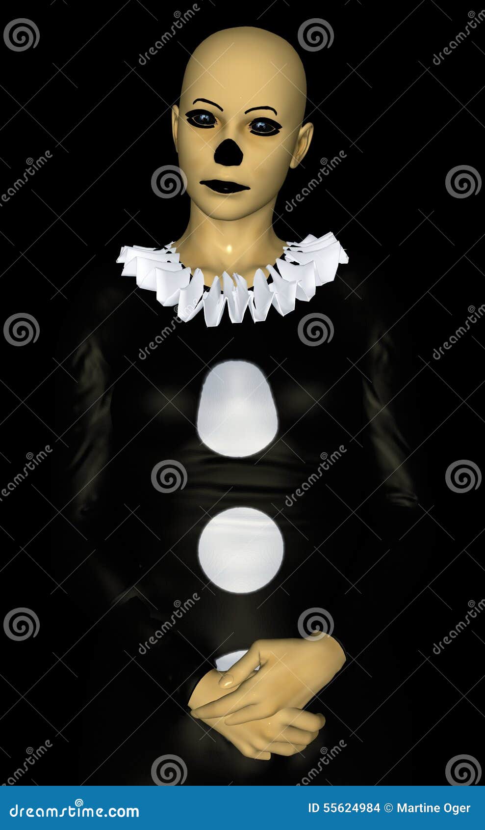 Sad Depressed Clown With Blue Hair Vector Illustration | CartoonDealer ...