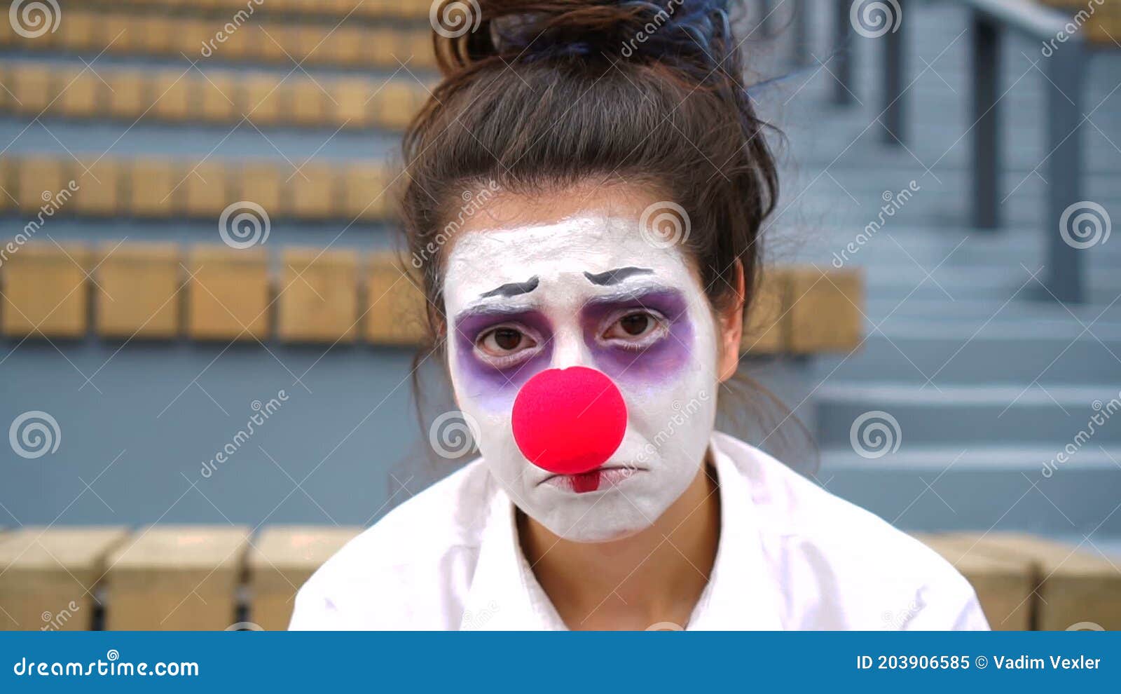 Sad Clown Face Girl