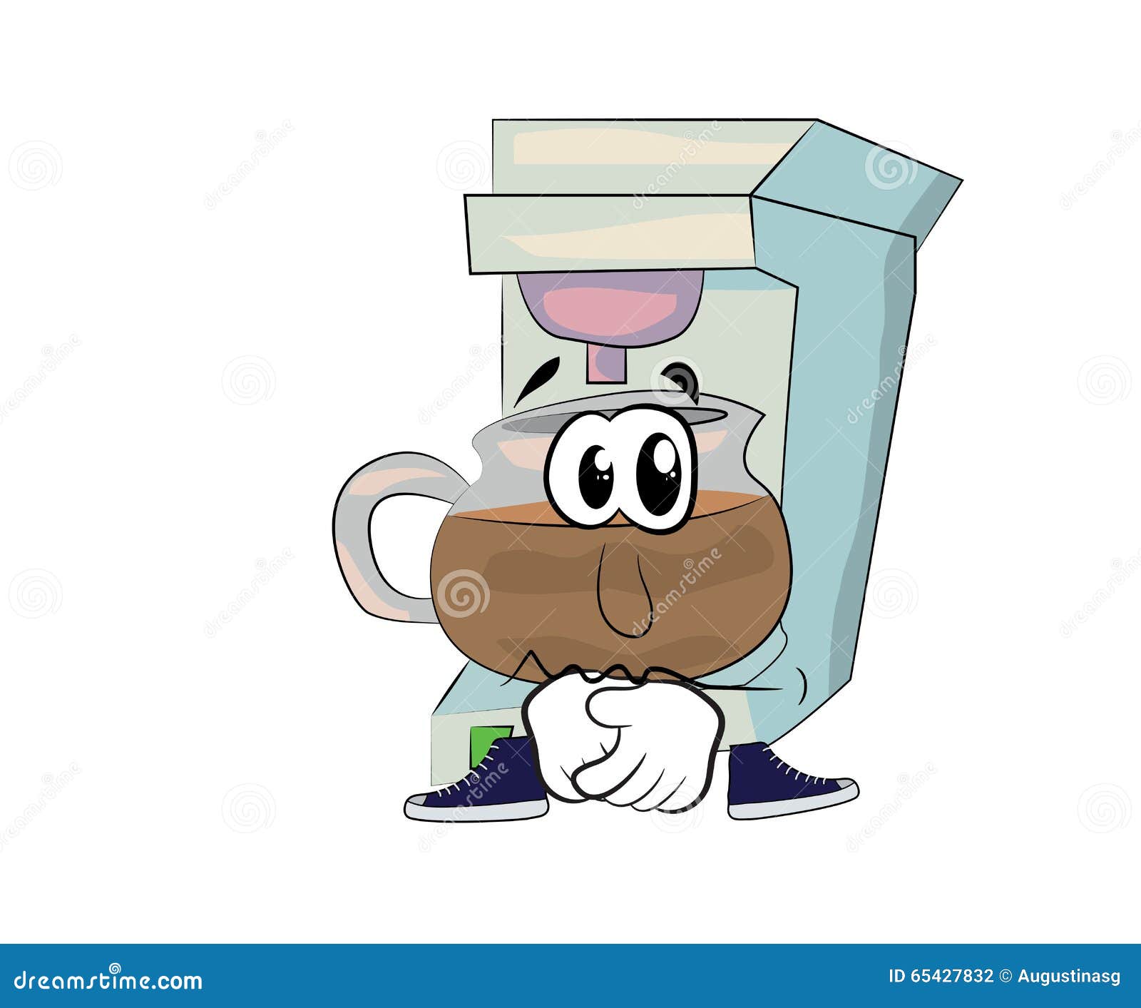 Sad Coffee maker cartoon stock illustration. Illustration of sadness ...