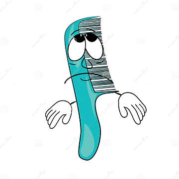 Sad Comb cartoon stock illustration. Illustration of sorrow - 65427455