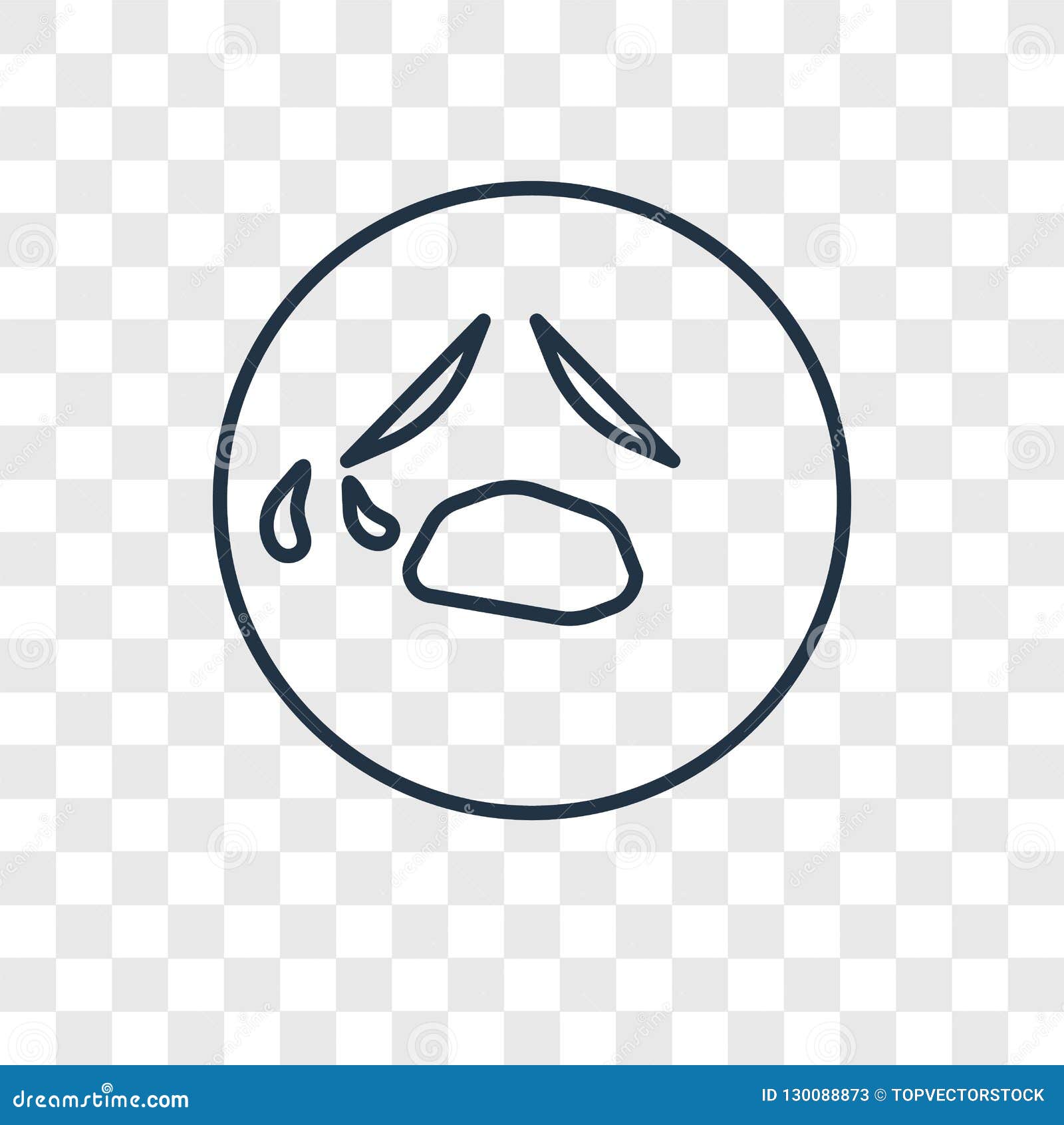 Sad Concept Vector Linear Icon Isolated on Transparent Background, Sad ...