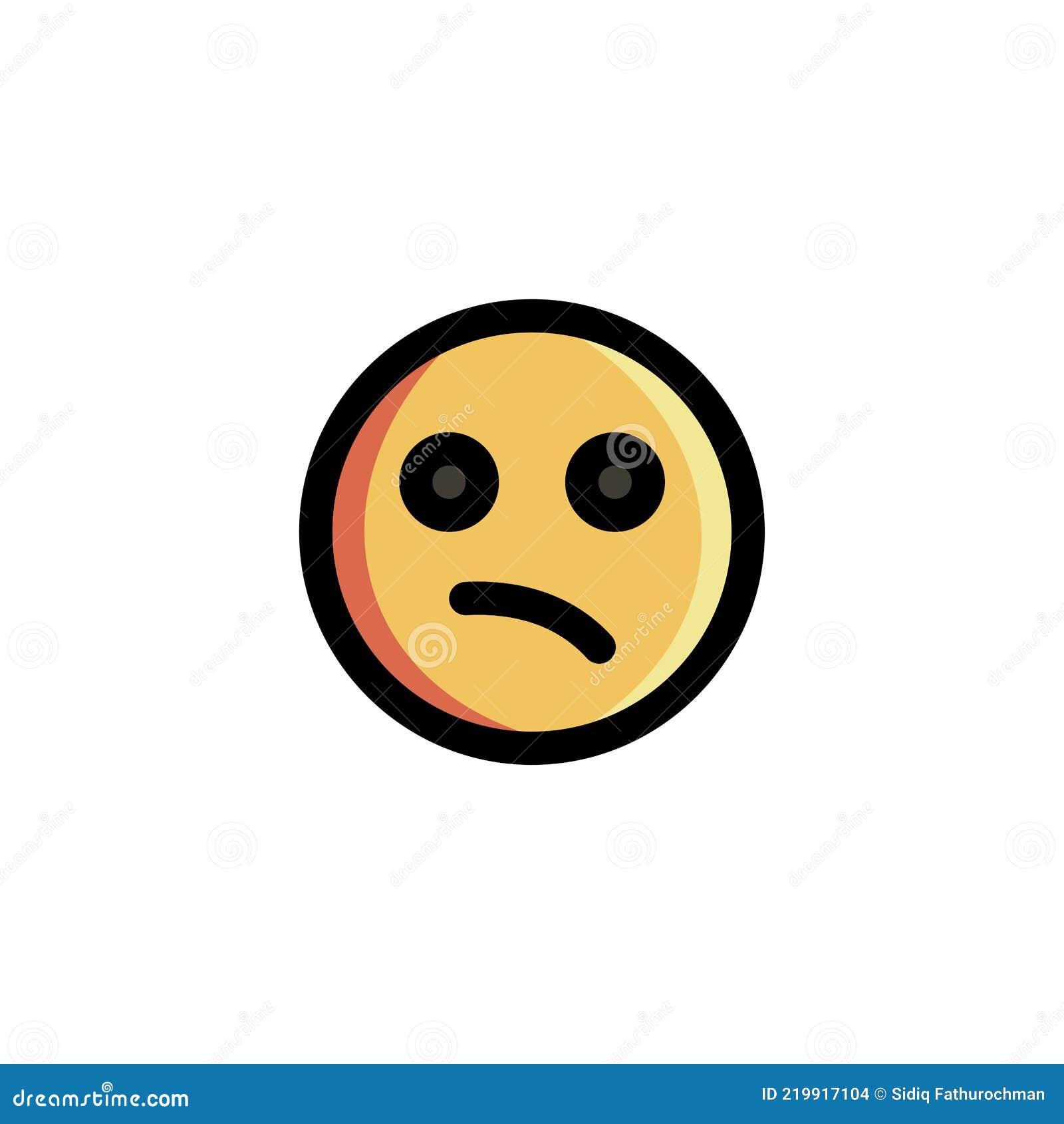 Sad Confuse Icon stock vector. Illustration of facial - 219917104