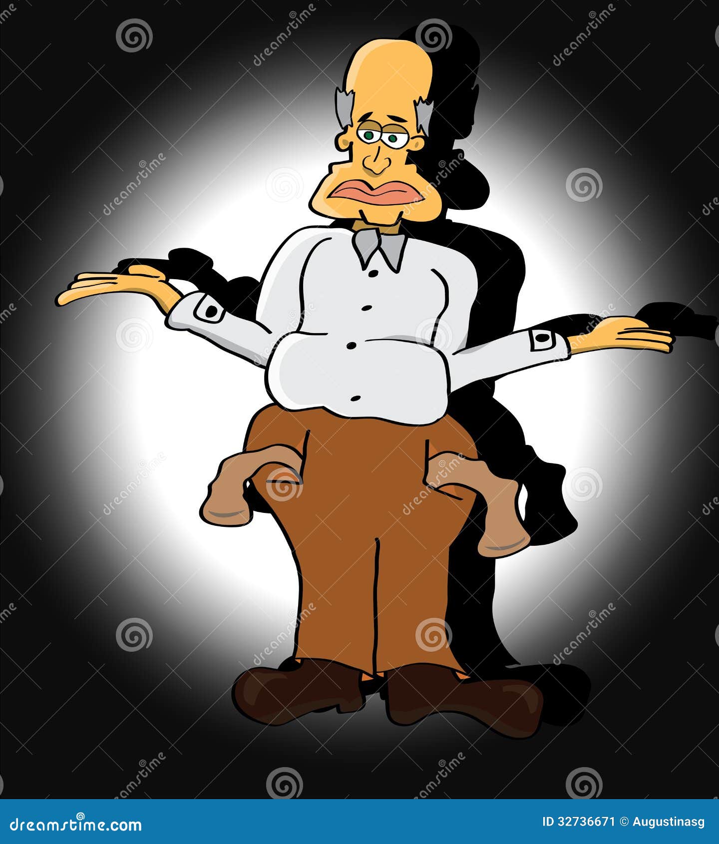 Sad confused man stock illustration. Illustration of sorry - 32736671