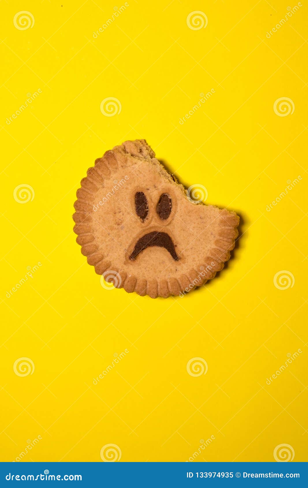 Sad cookie stock image. Image of baked, horizontal, objects - 133974935