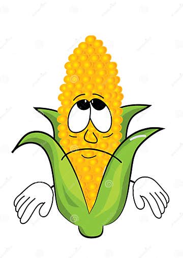 Sad corn cartoon stock illustration. Illustration of cereal - 43414167