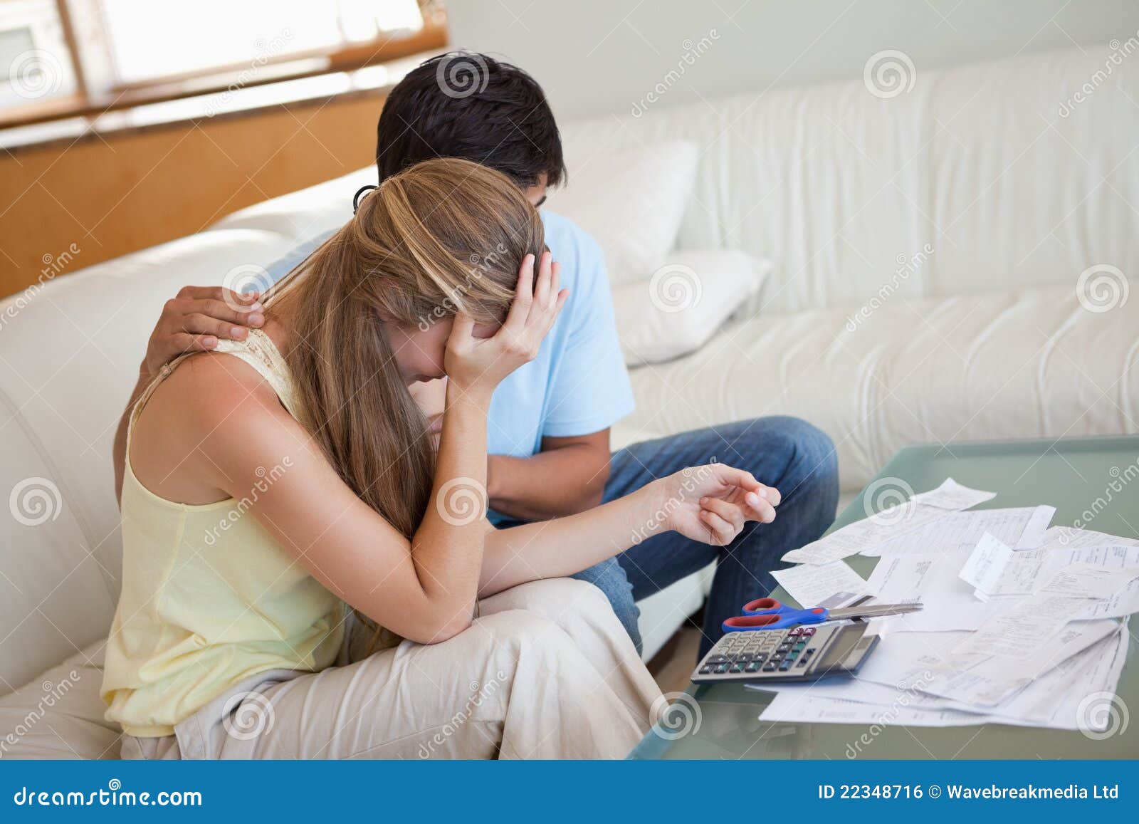 Sad Couple in Financial Trouble Stock Photo - Image of married, finance ...