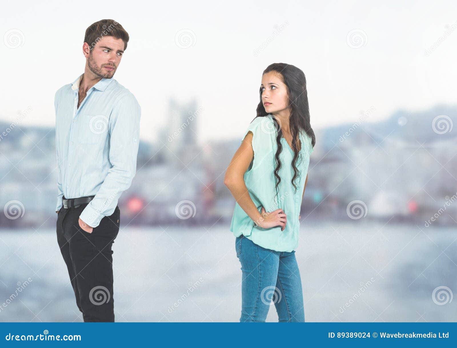 Sad Couple Parting Against Cold City Photos - Free & Royalty-Free Stock ...