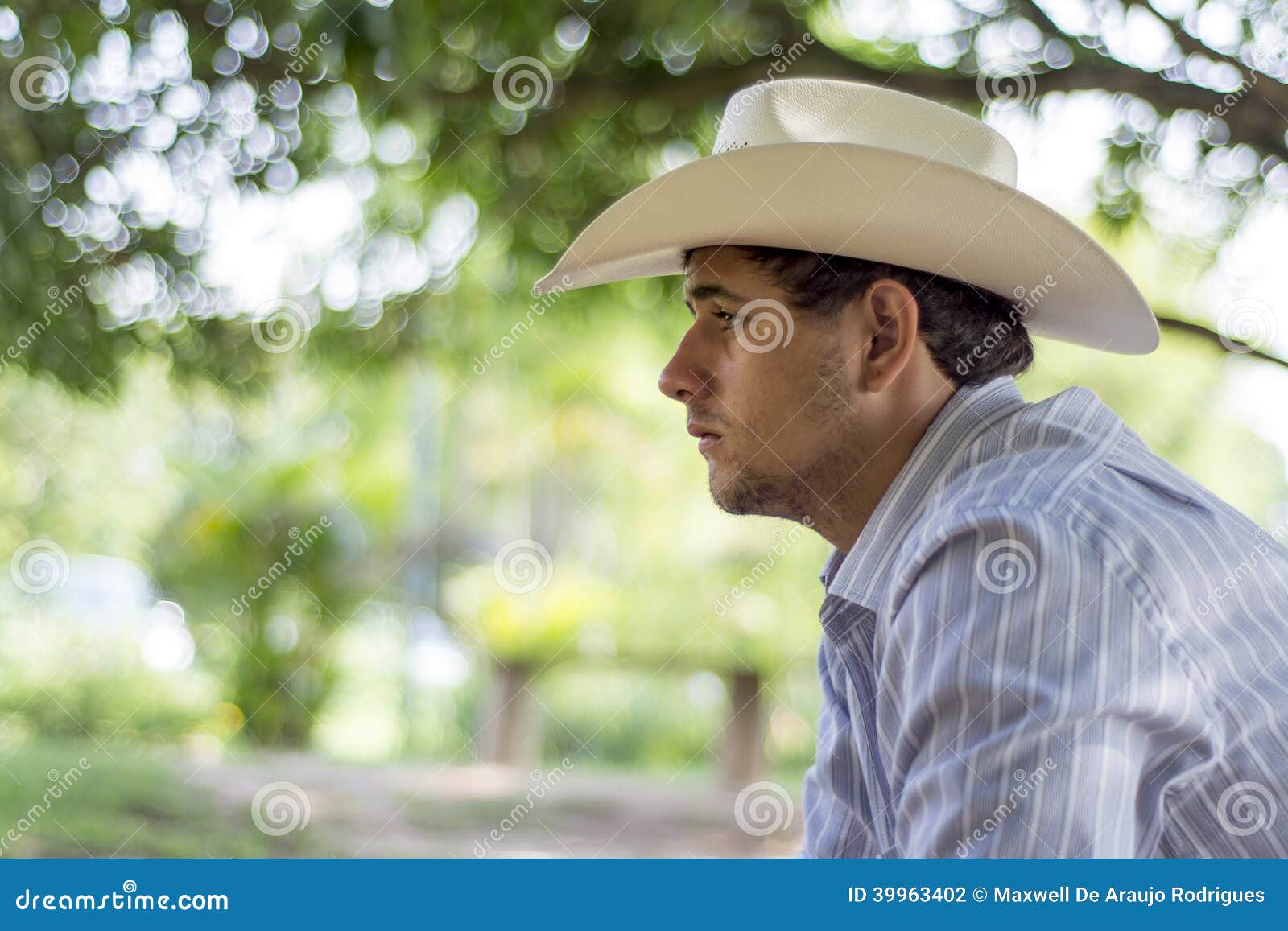 Sad cowboy stock photo. Image of field, brim, beautiful - 39963402