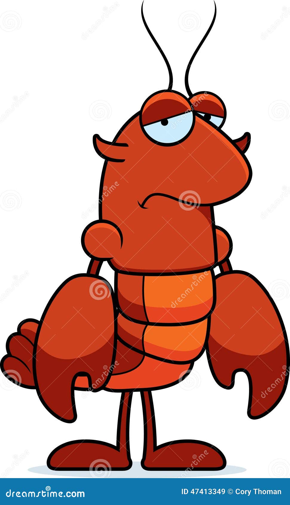 Sad Crawfish stock vector. Illustration of cuisine, vector - 47413349