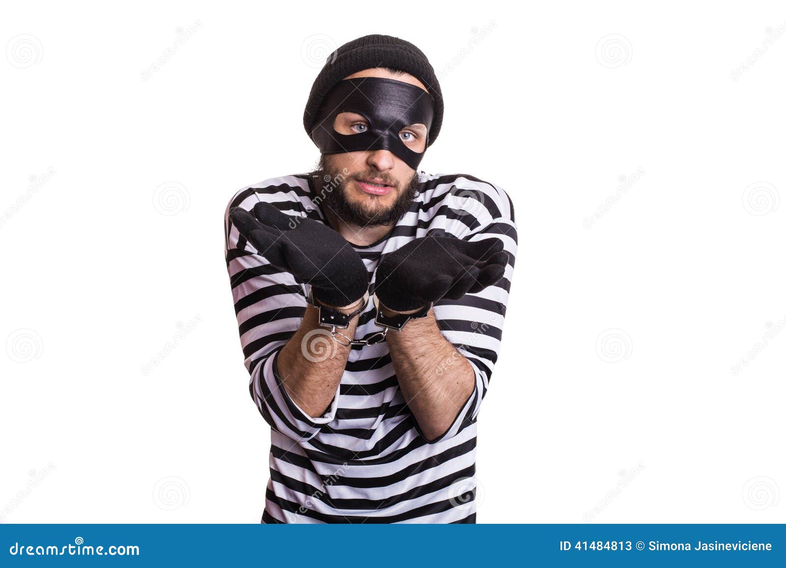 Sad Criminal With Handcuffs Stock Photo - Image: 41484813