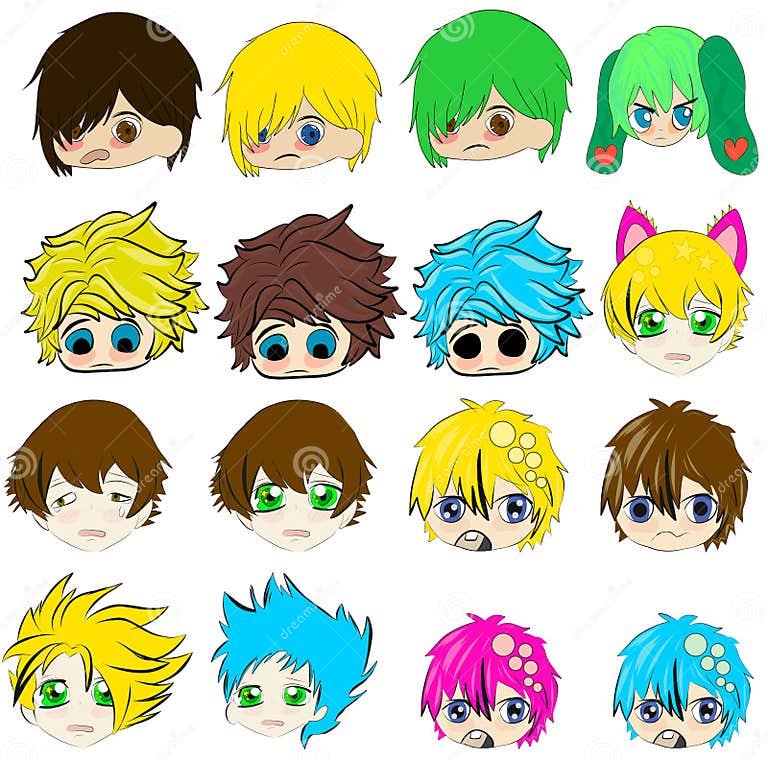 Sad crying cute chibis stock illustration. Illustration of anime - 79545973