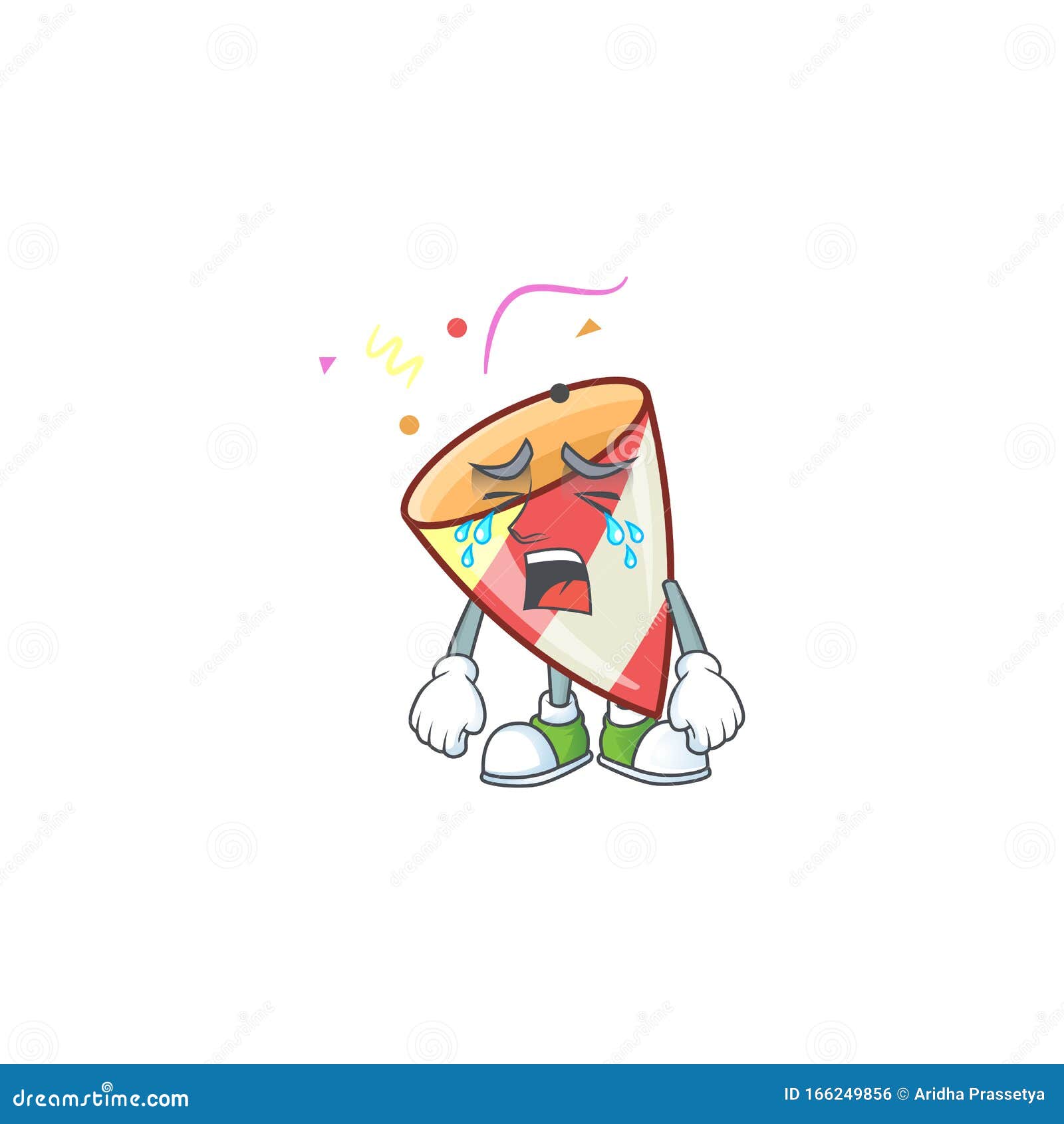 Sad Crying Exploding Confetti Cartoon Character Design Style Stock ...