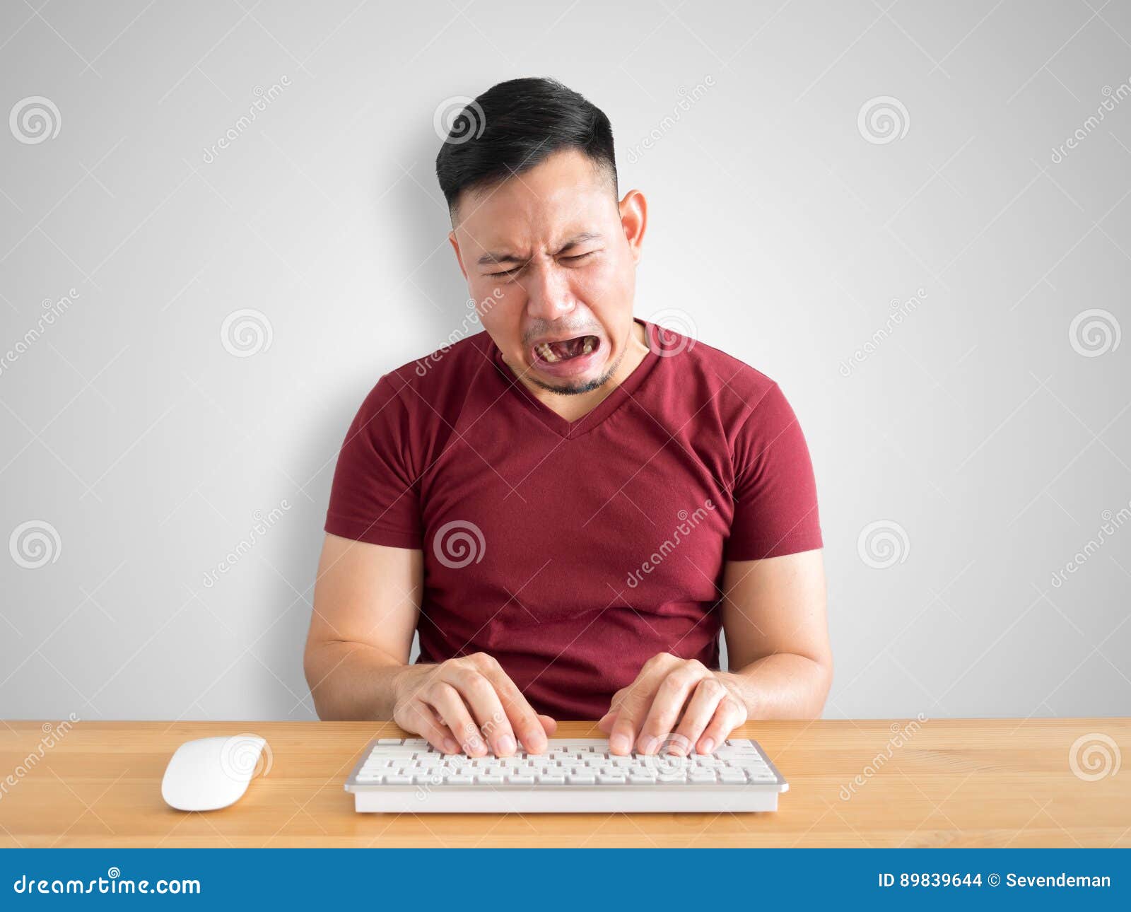 Sad and Crying Face of Man Working in Office. Stock Photo - Image of ...