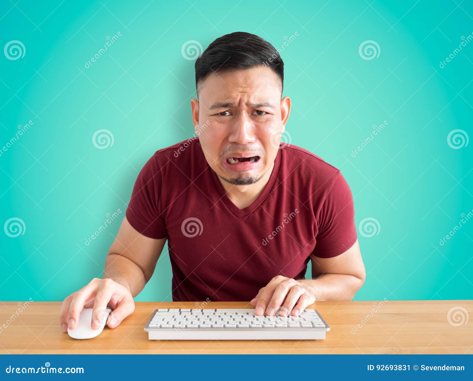 Sad and Crying Face of Man Working in Office. Stock Image - Image of ...