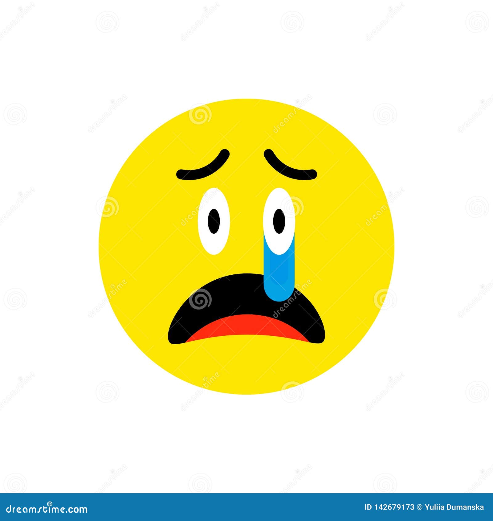 Sad Crying Face Emoji Icon Flat Style Cute Emoticon Round Symbol Hot Sex Picture