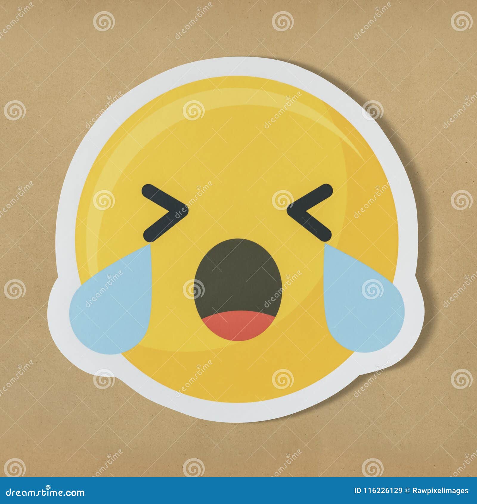 Sad Crying Face Emoticon Symbol Stock Illustration - Illustration of ...