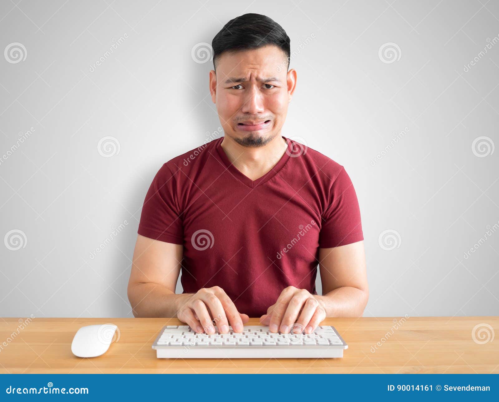 Sad and Crying Face of Man Working in Office. Stock Image - Image of ...