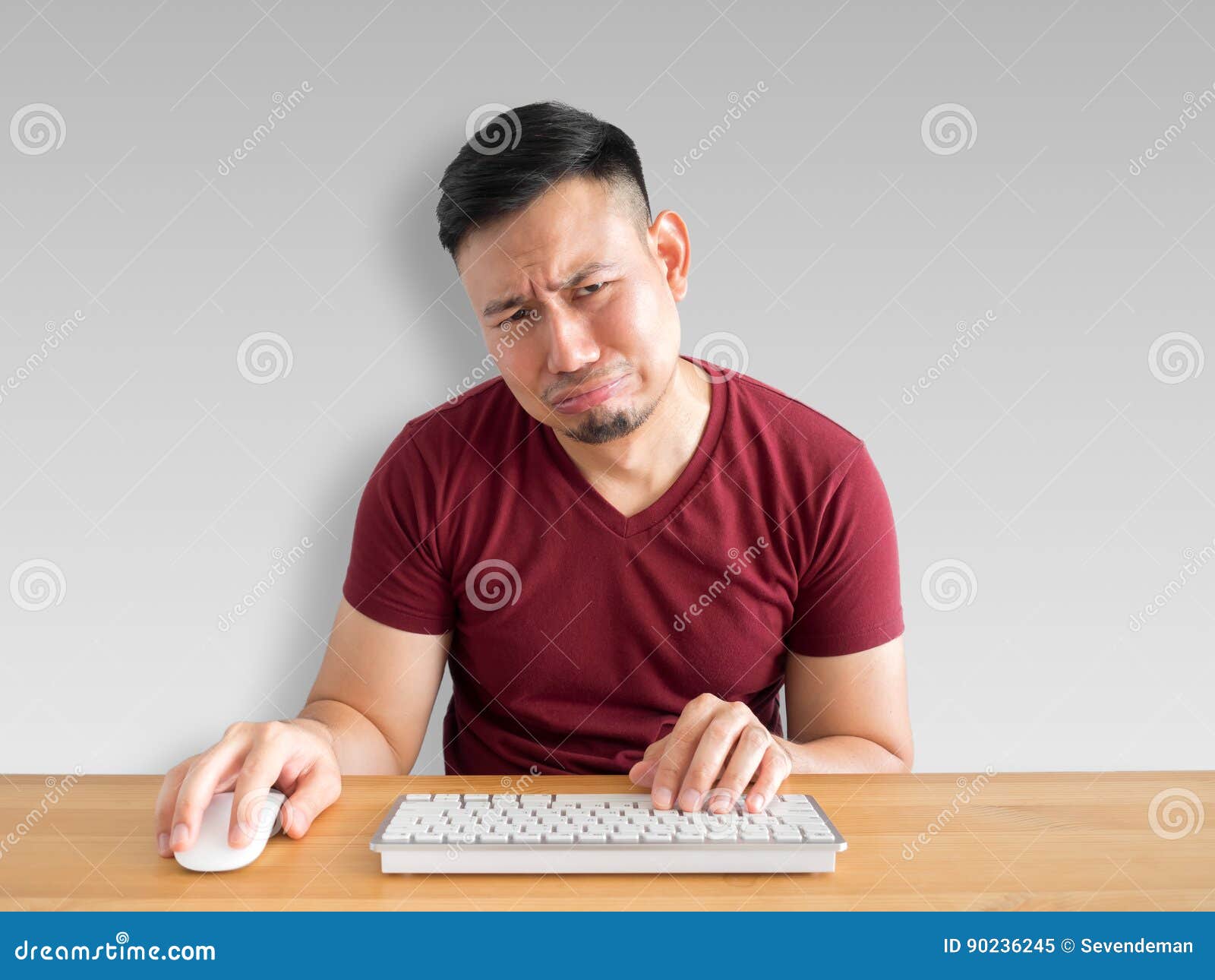 Sad and Crying Face of Man Working in Office. Stock Image - Image of ...