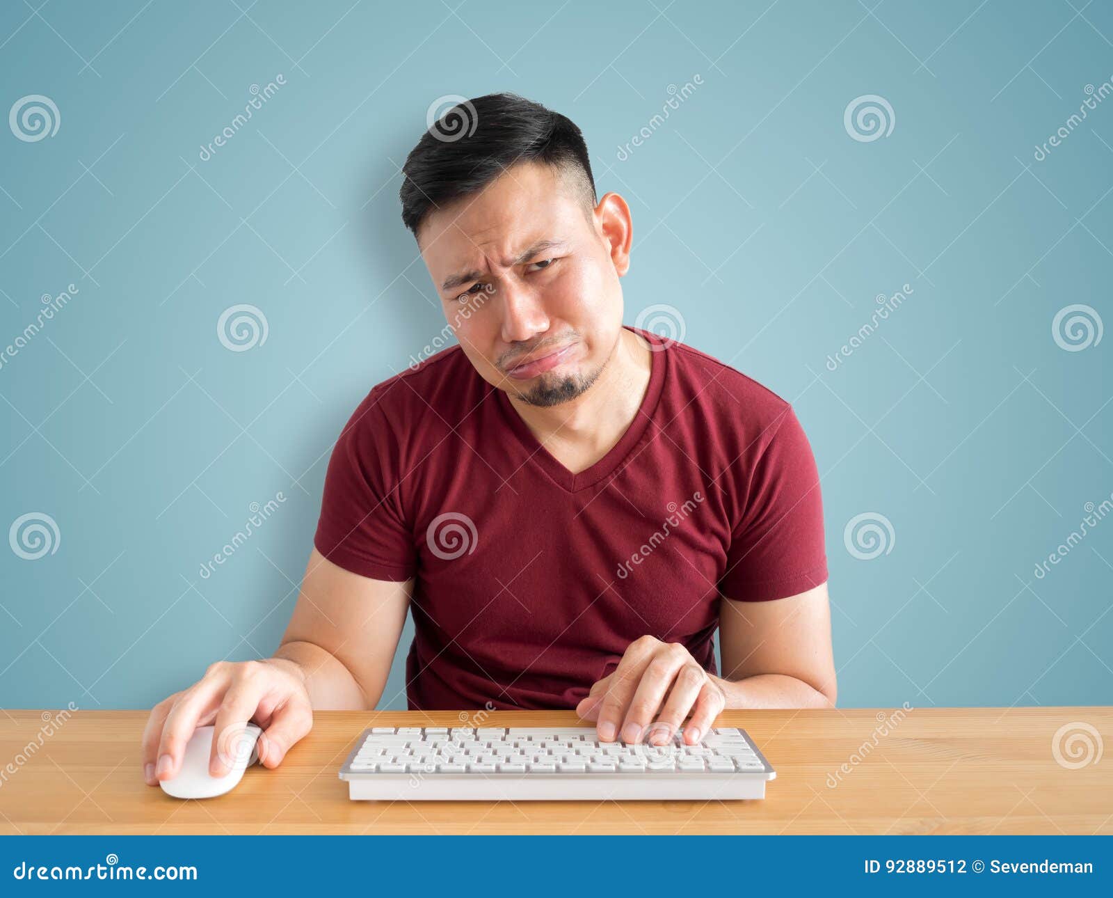 Sad and Crying Face of Man Working in Office. Stock Photo - Image of ...