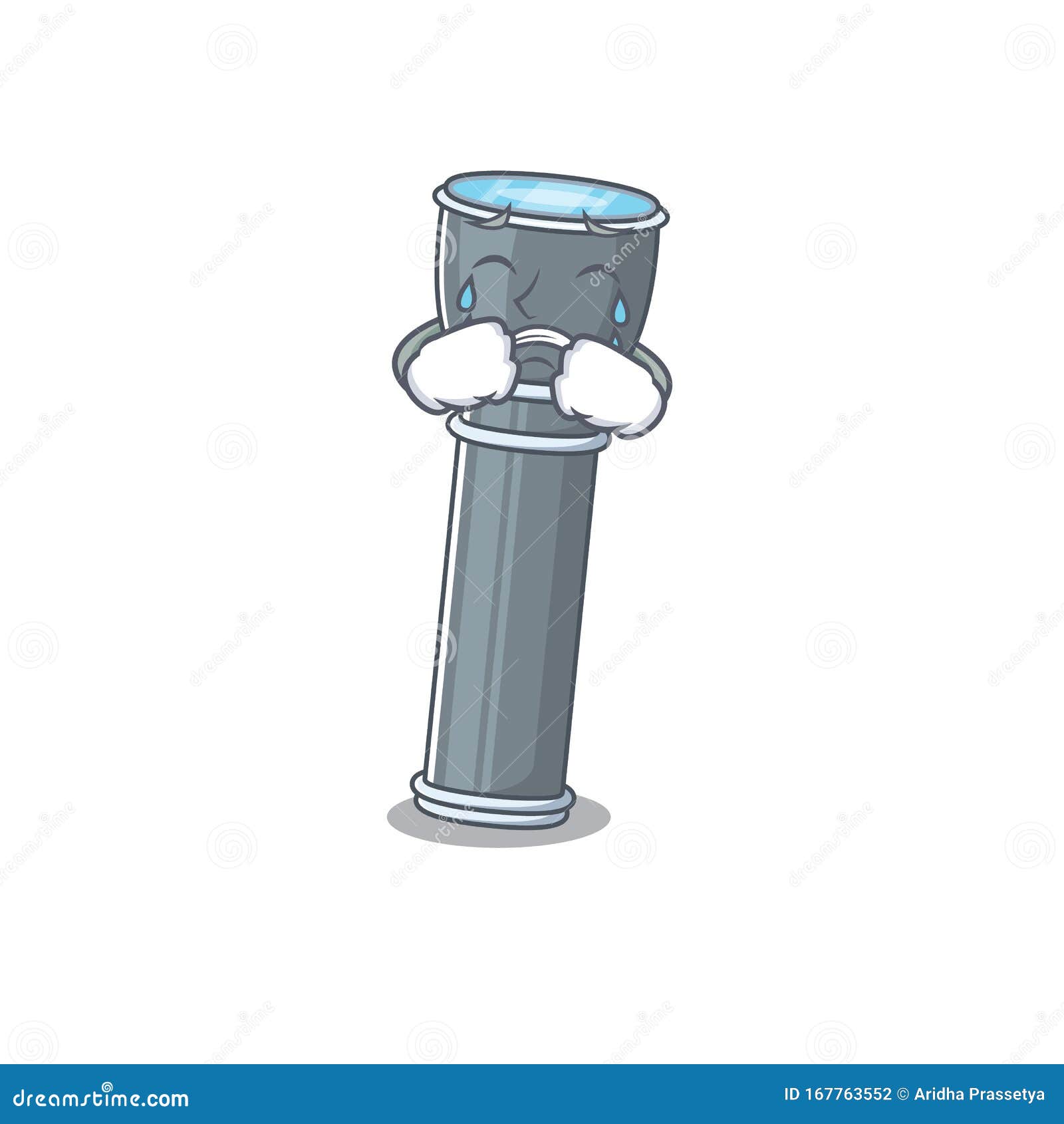 Sad Crying Flashlight Scroll Cartoon Character Design Vector ...
