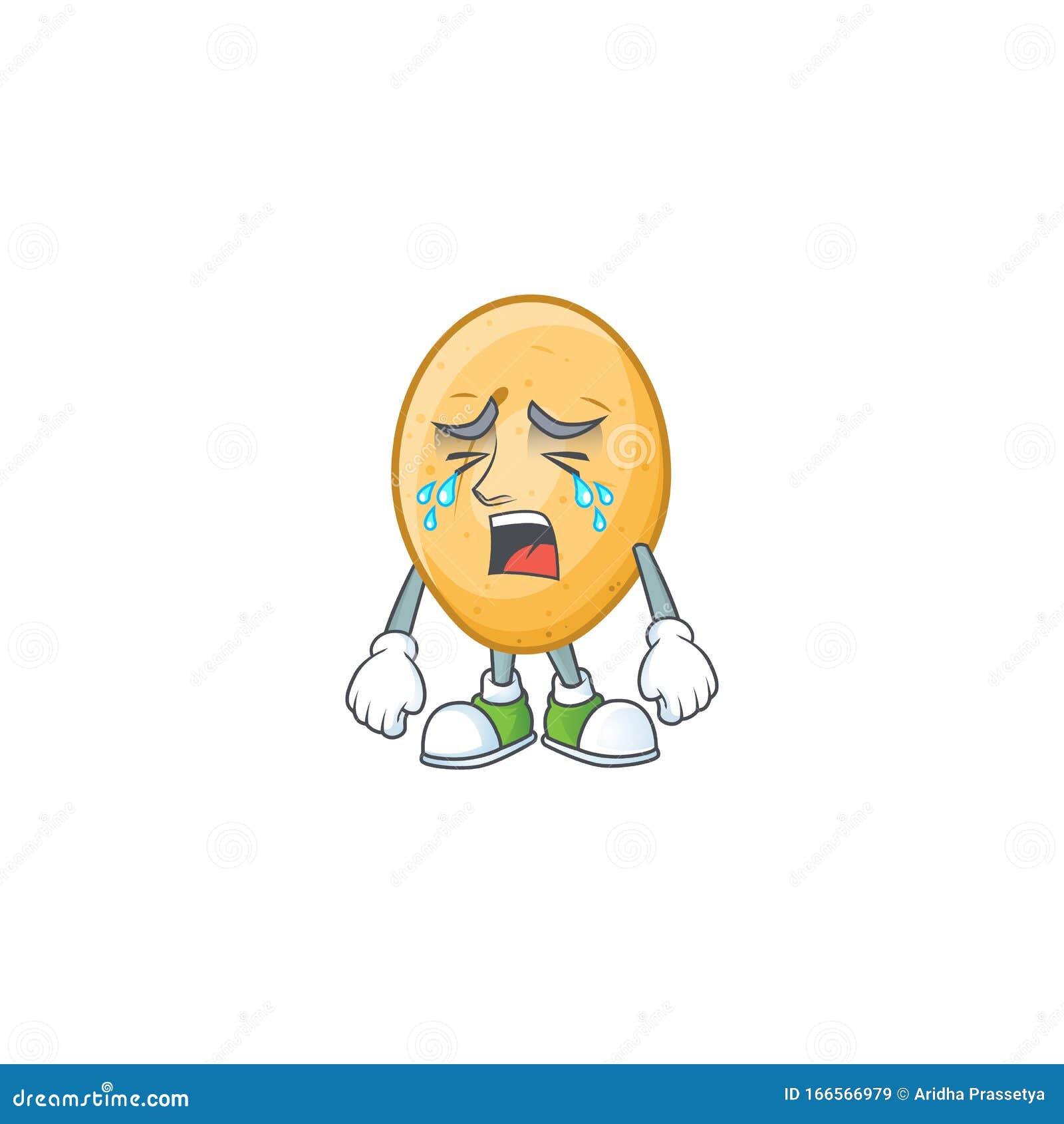 Sad Crying Gesture Potato Cartoon Character Style Stock Vector ...