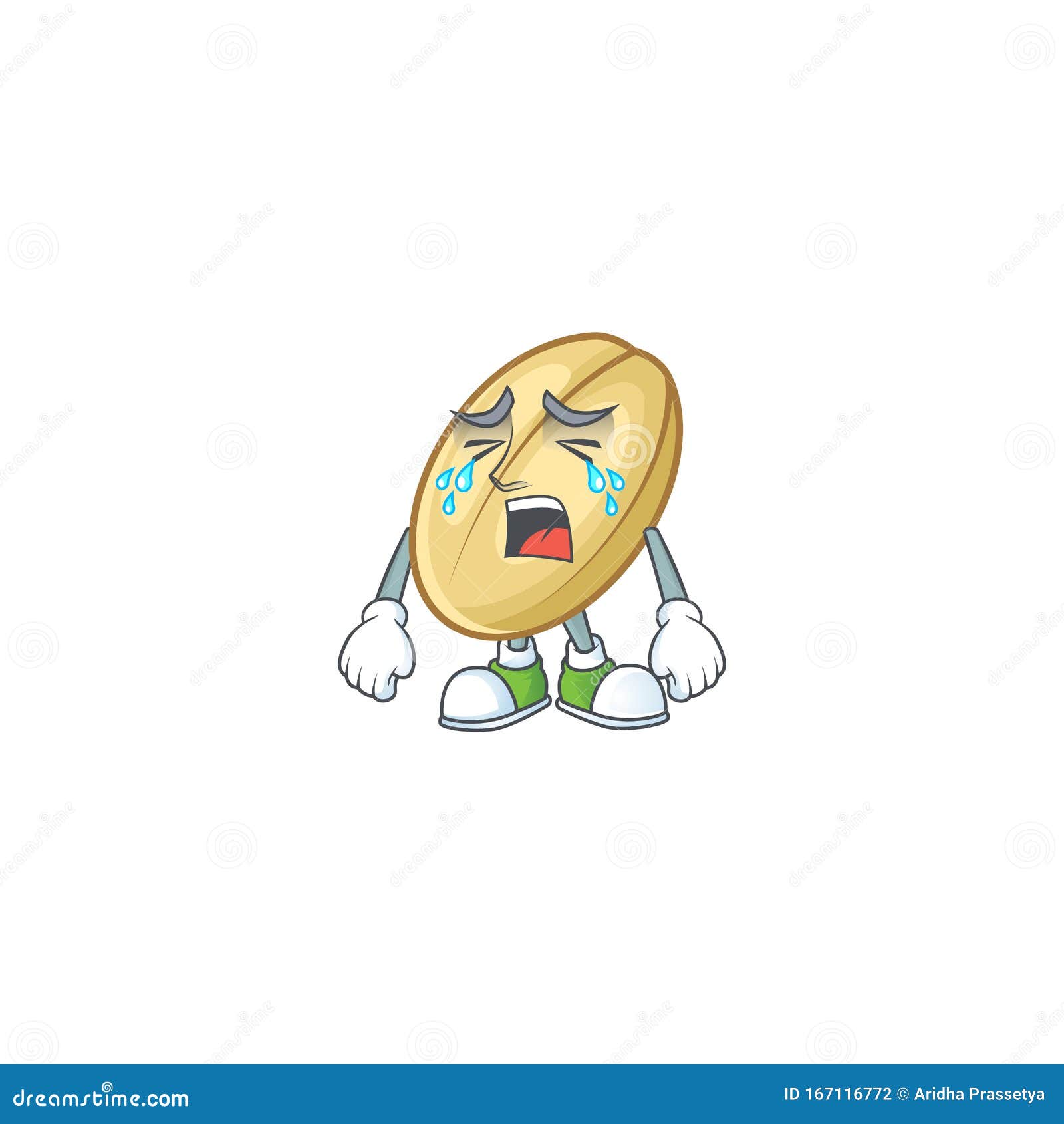 Sad Crying Gesture Split Bean Cartoon Character Style Stock Vector ...