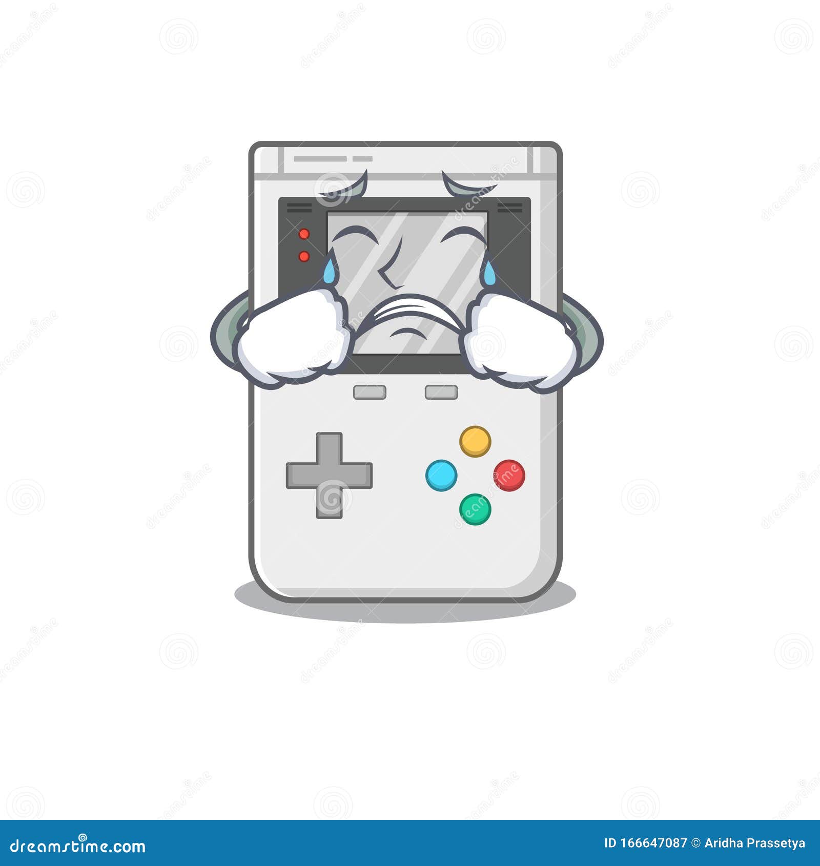 Sad Crying Handheld Game Scroll Cartoon Character Design Stock Vector ...