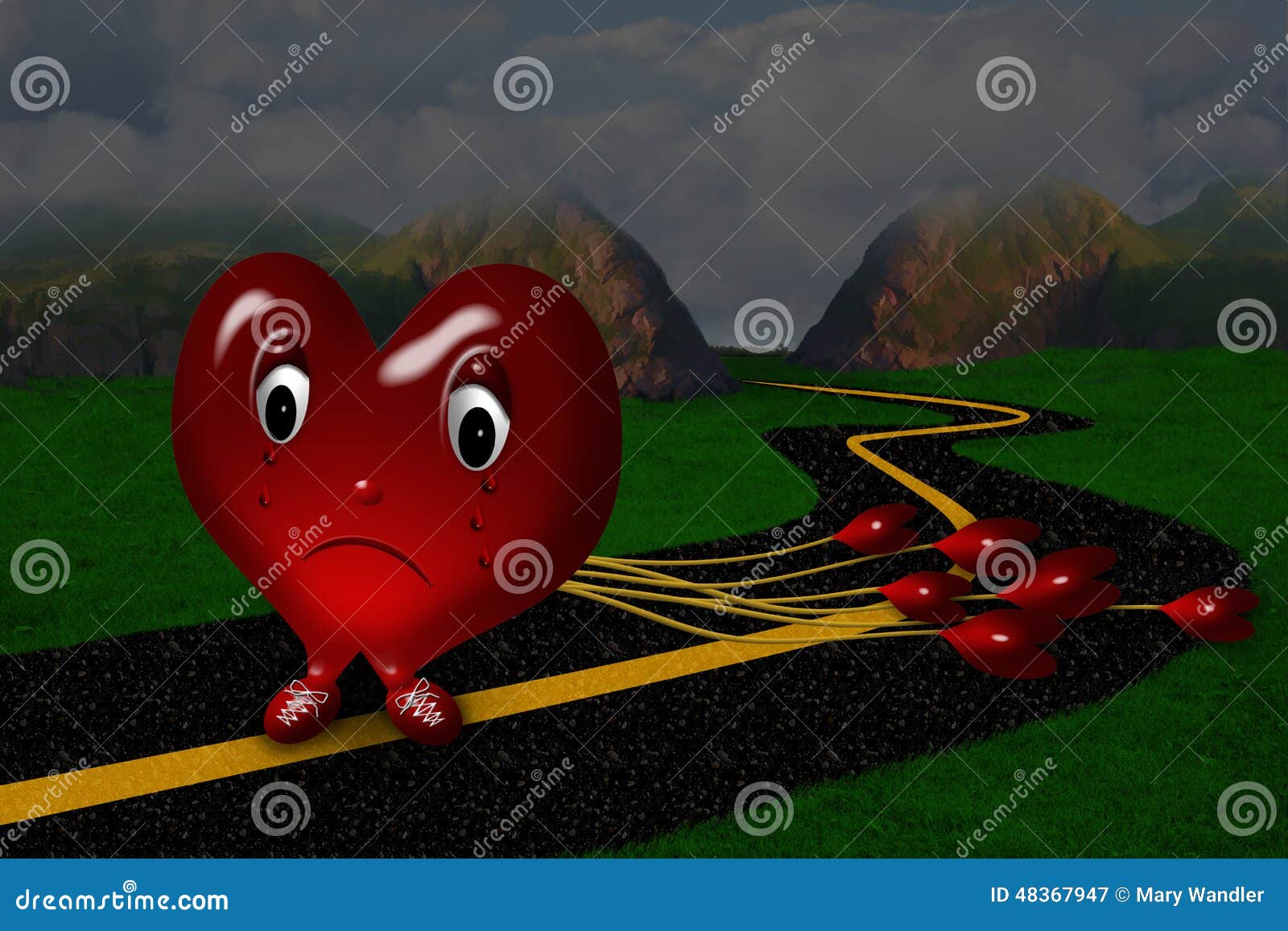 Sad Crying Heart stock illustration. Illustration of love - 48367947
