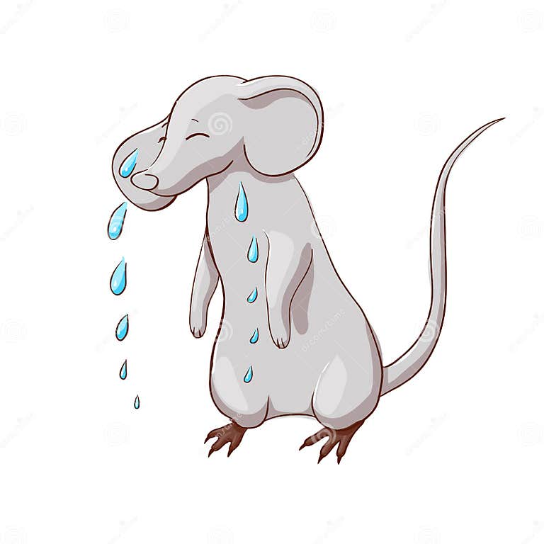 Sad crying mouse stock vector. Illustration of vector - 80596979