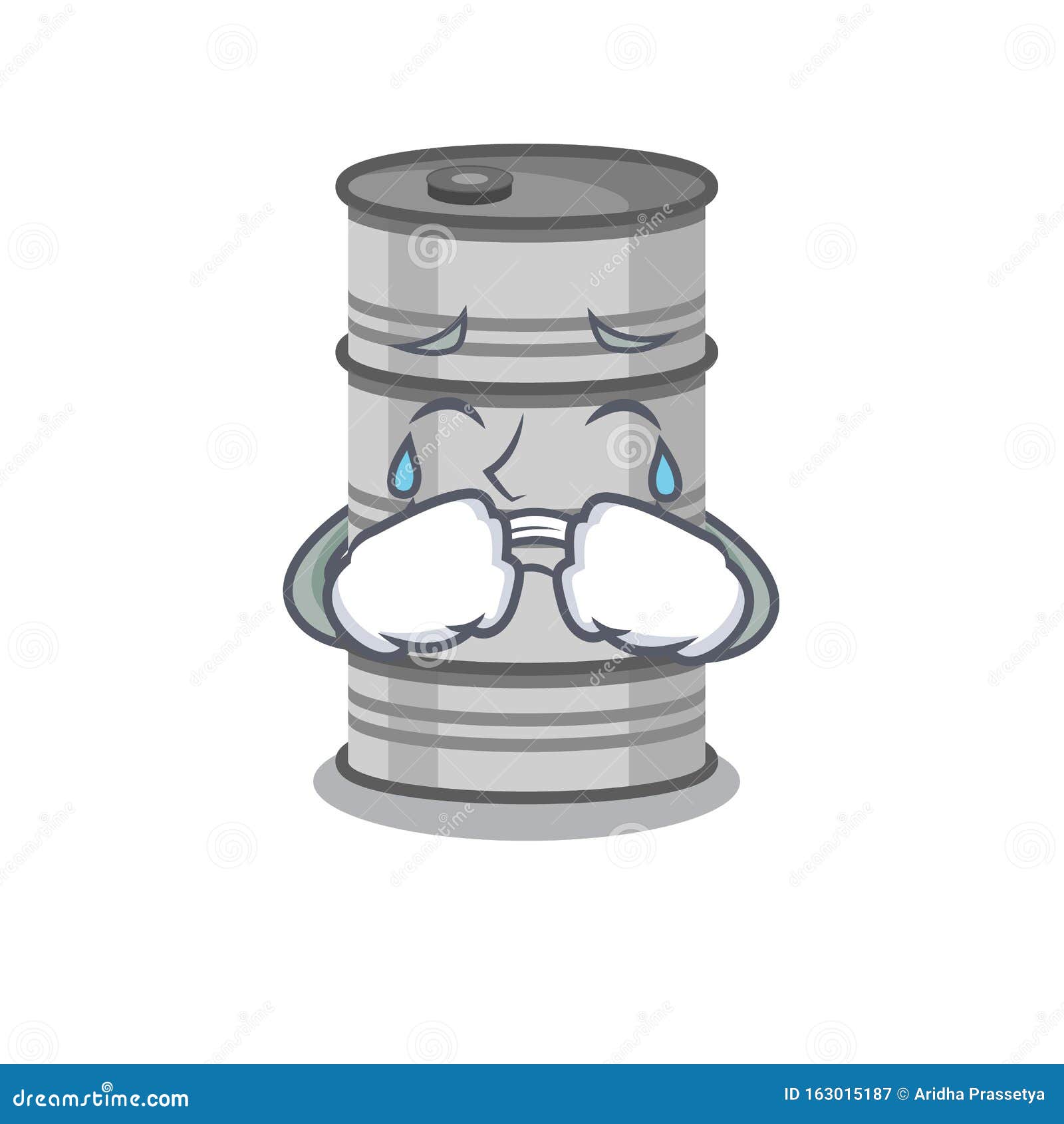 Sad Crying Oil Drum Cartoon Style Vector Illustration Stock Vector ...