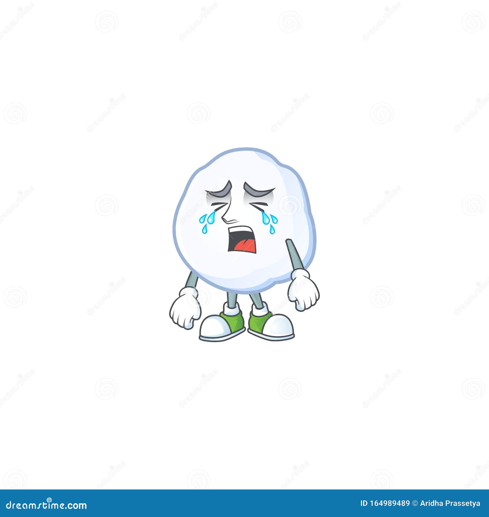 Sad Crying Snowball Cartoon Character Design Style Stock Vector ...