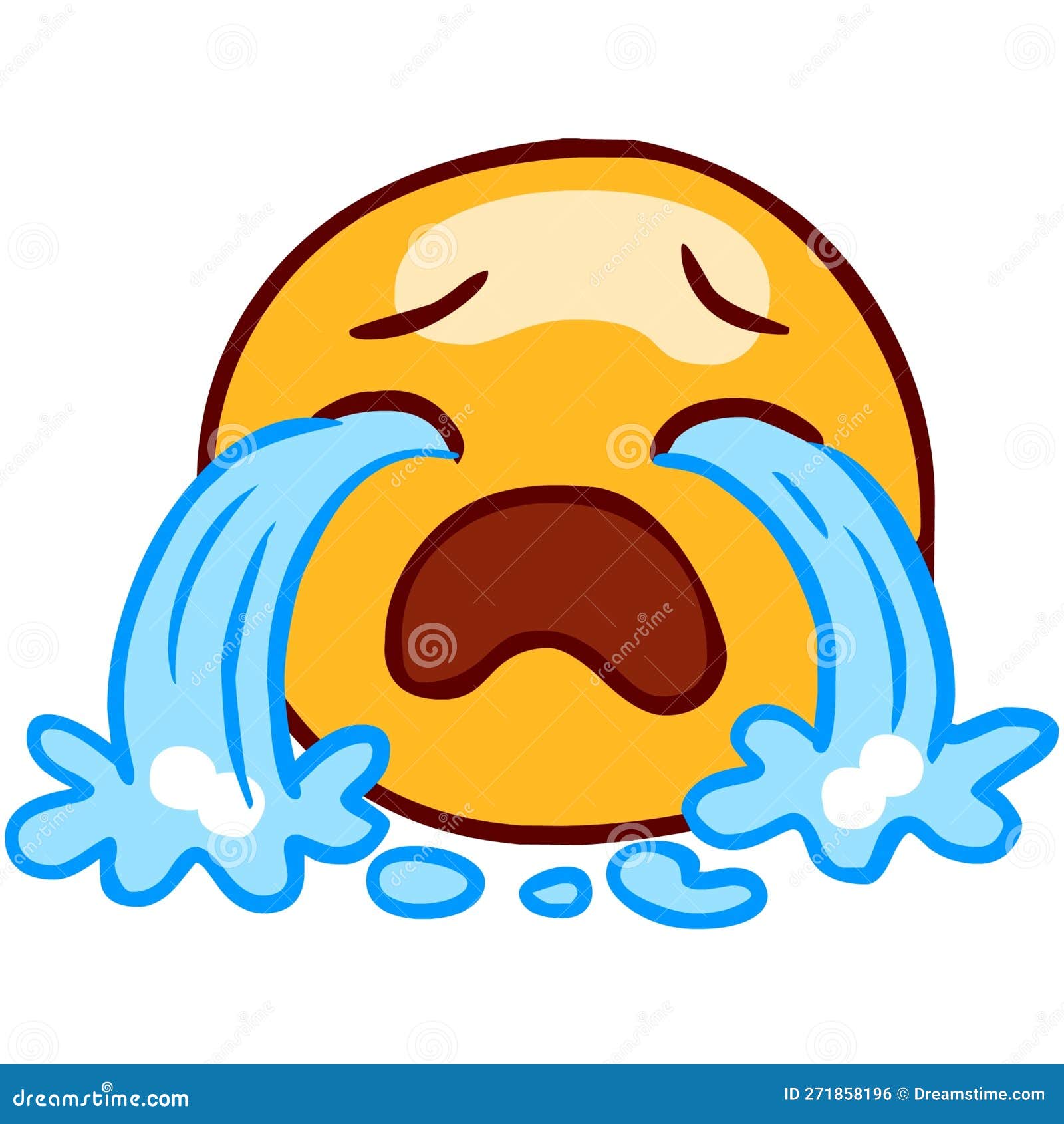 Crying emoji stock illustration. Illustration of circle - 271858196