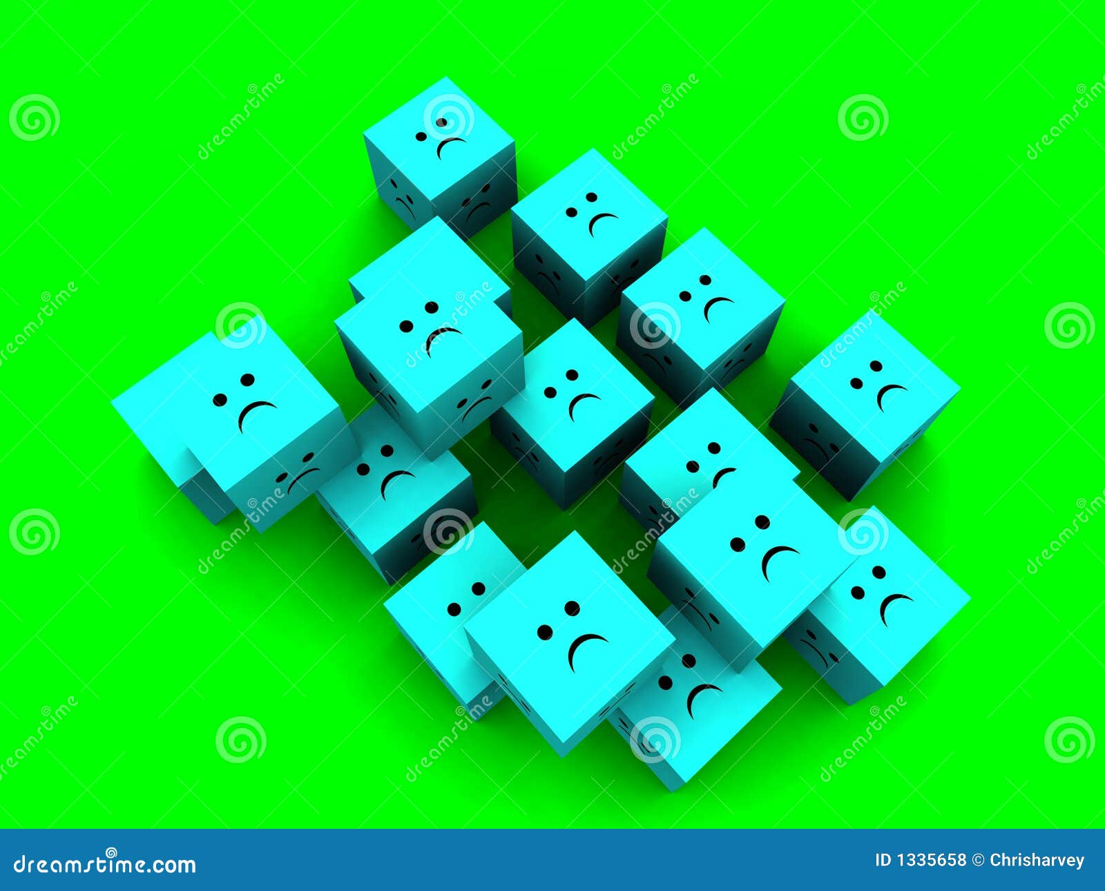 Sad Cubes 10 stock illustration. Illustration of sadness - 1335658