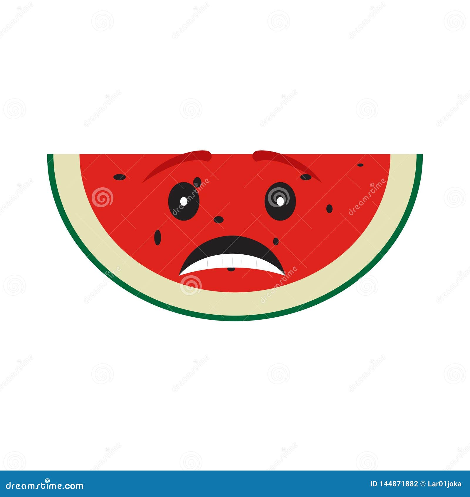 Sad cut watermelon cartoon stock vector. Illustration of food - 144871882