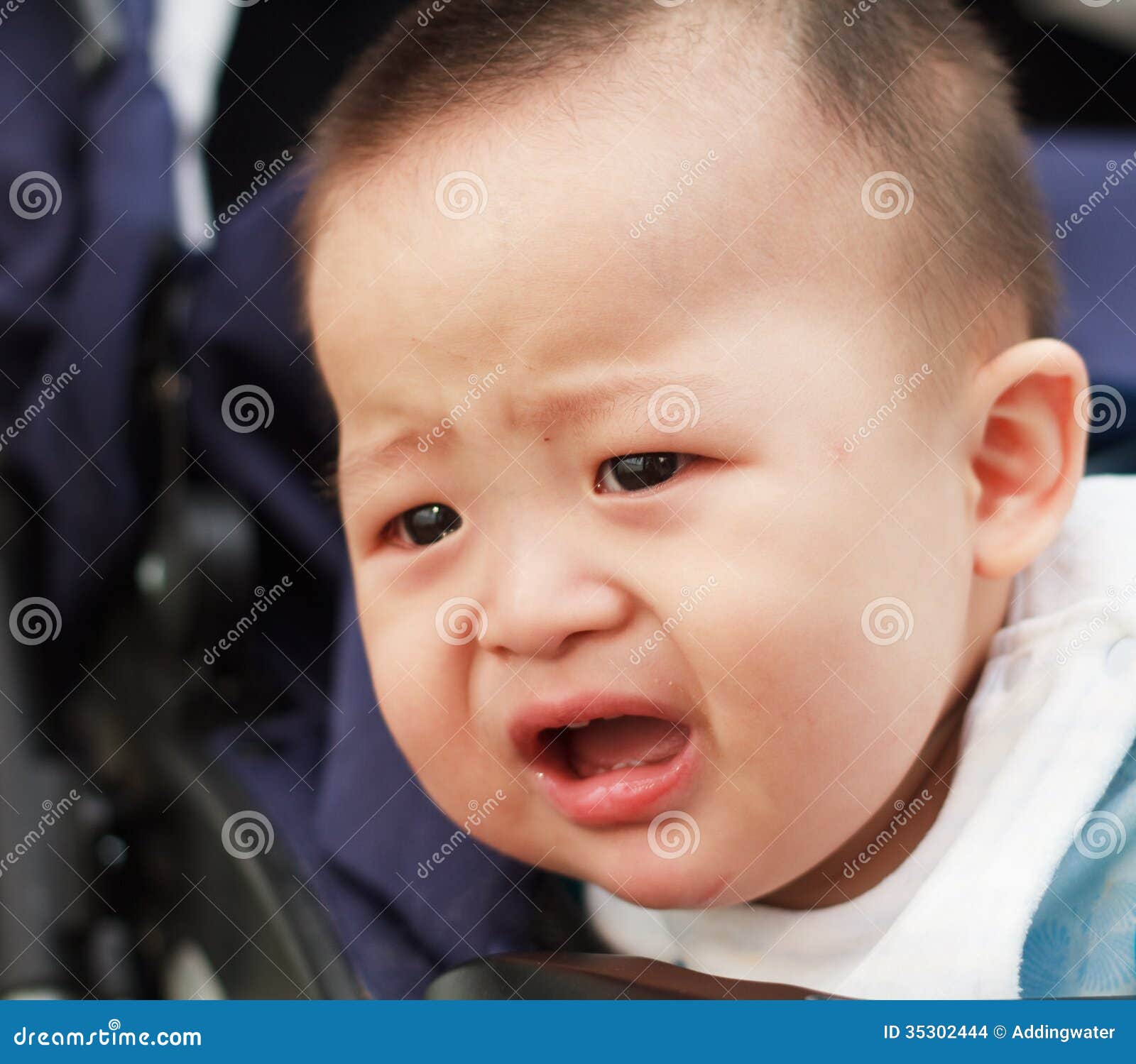 Sad Cute Asian Baby Watching Out Stock Photo - Image of neglect ...