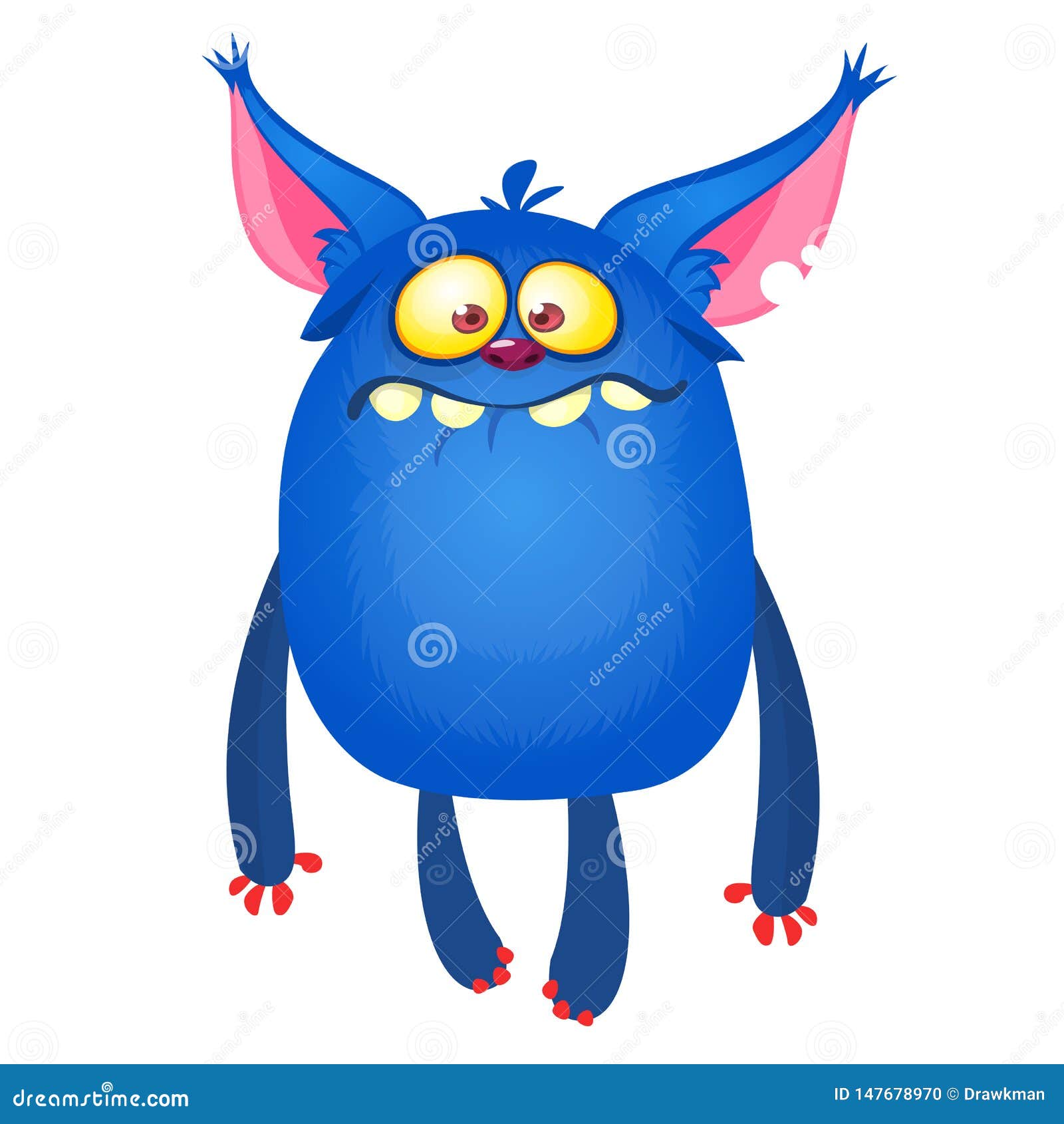 Sad and Cute Cartoon Sad Monster. Grumpy Expression. Stock Vector ...
