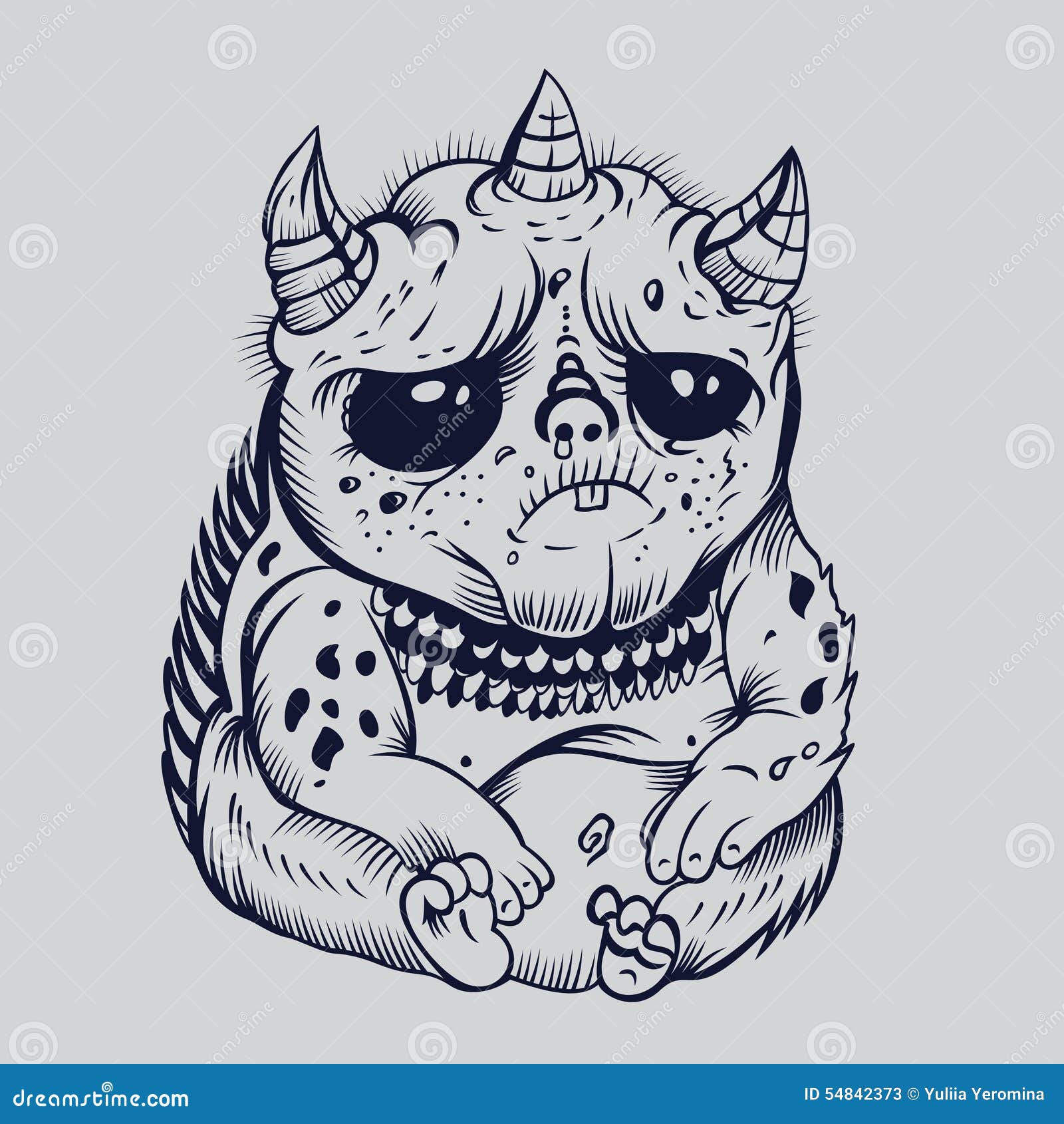 It is Sad Cute Cartoon Monsters Stock Vector - Illustration of drawing ...