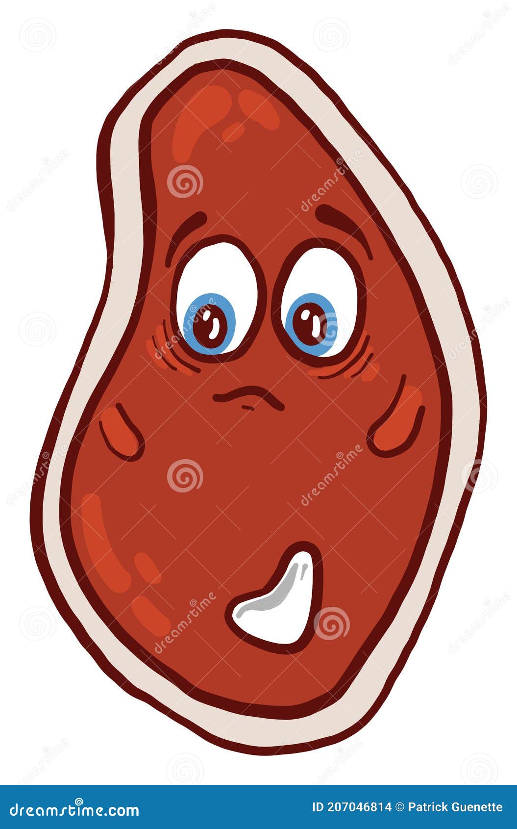 Sad Cute Slice of Meat, Illustration, Vector Stock Vector ...