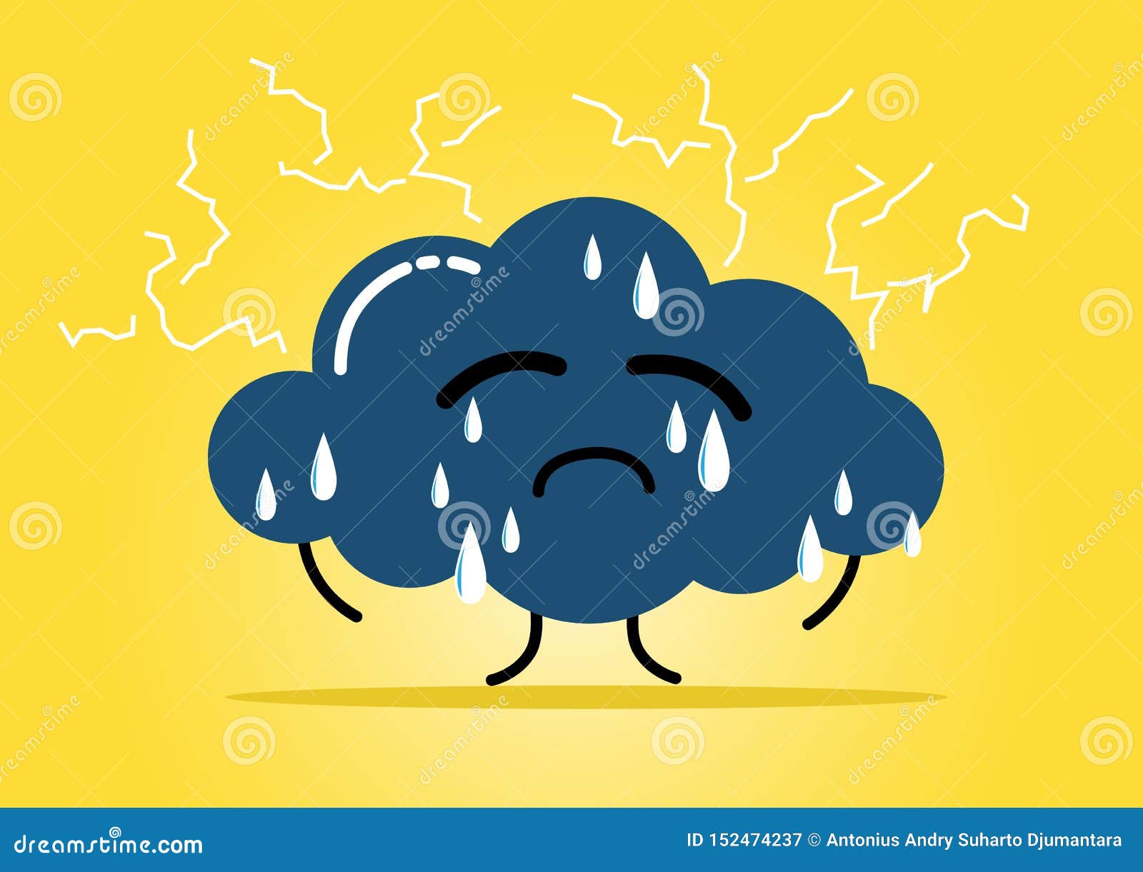 Blue Sad Crying Face