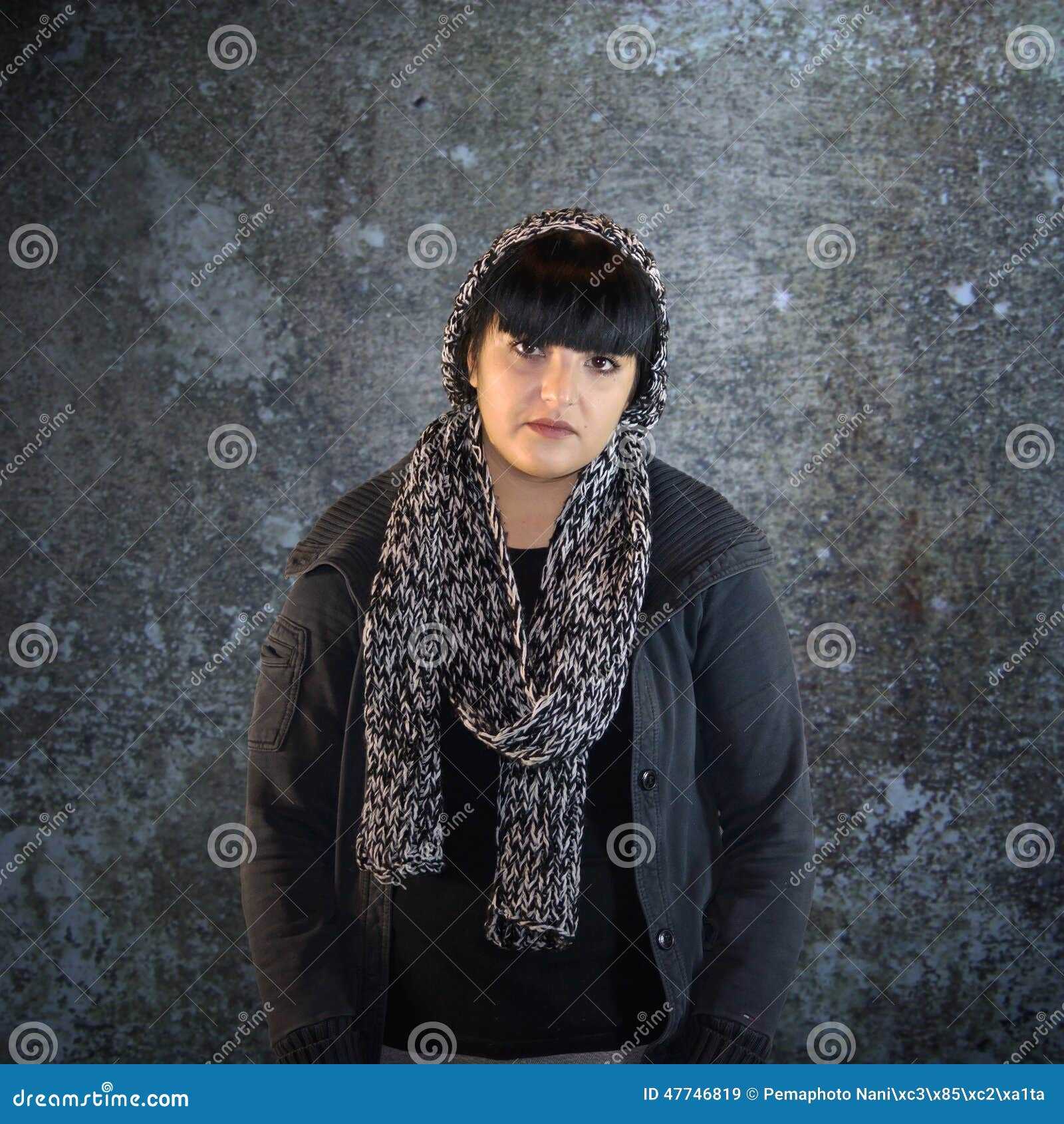 Sad Dark Hair Woman stock image. Image of girl, nails - 47746819