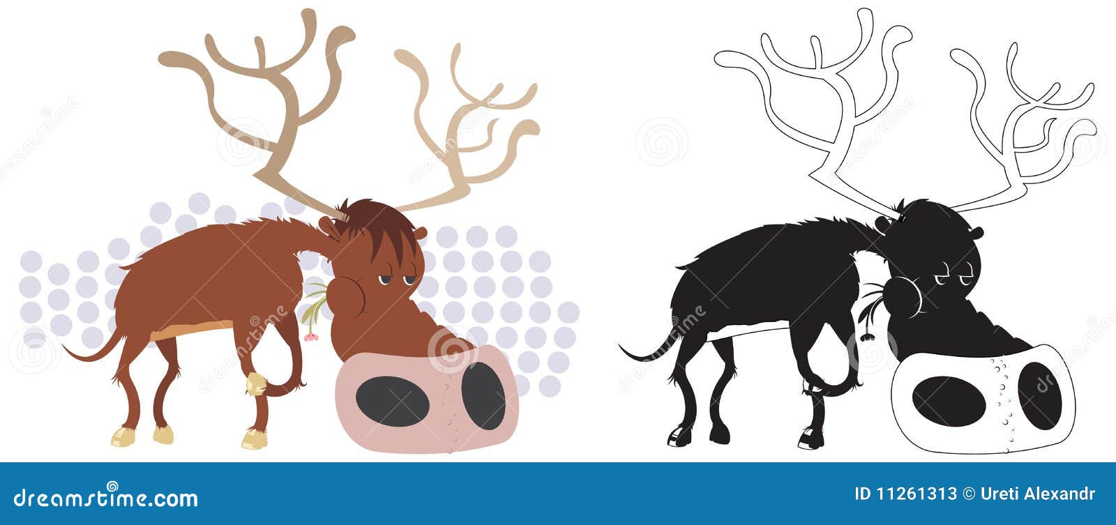 Sad deer stock illustration. Illustration of deer, halftone - 11261313